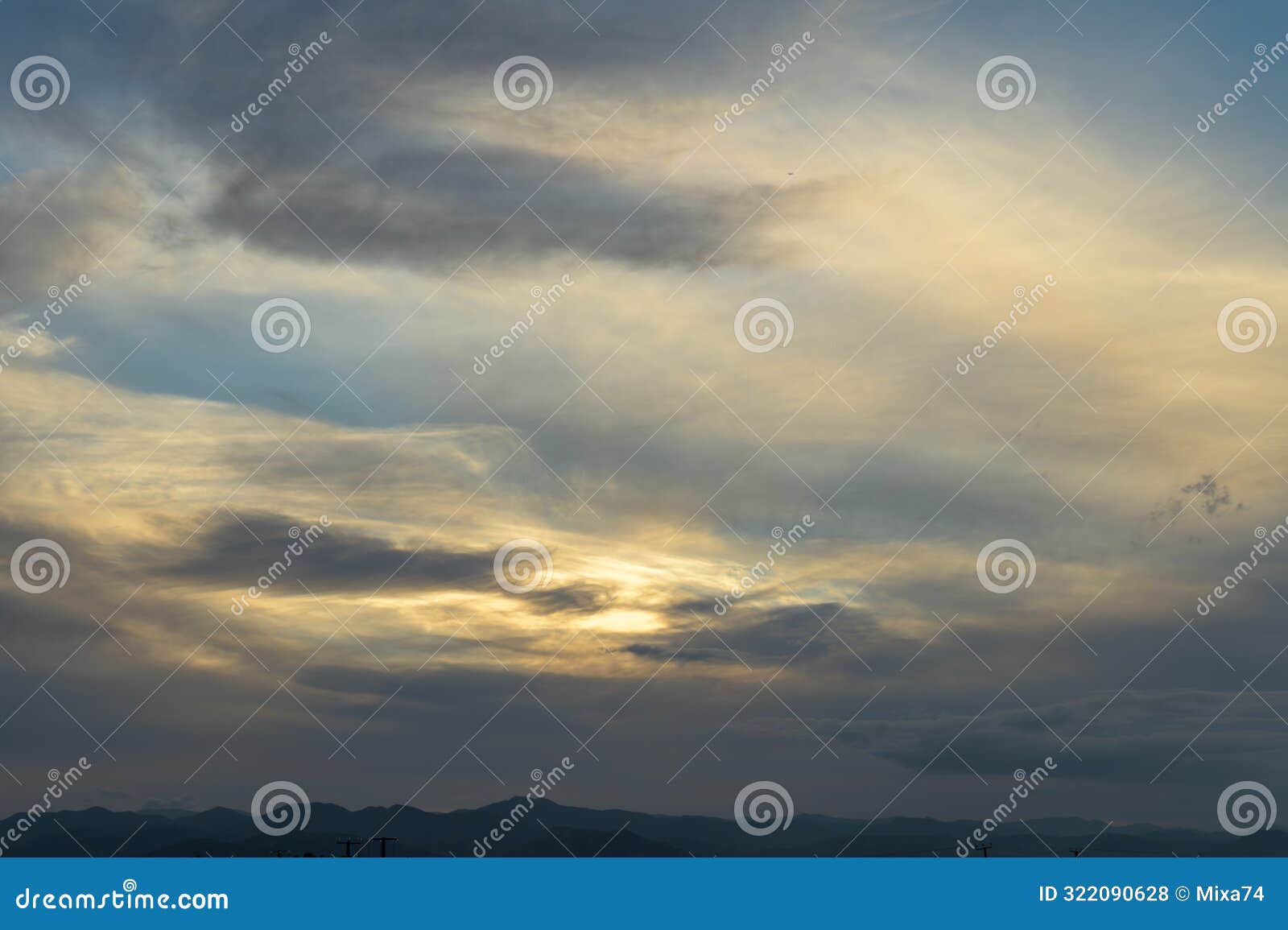 Beautiful Scenic Gradient Sky between Hot and Cool Tone of Twilight Sky ...