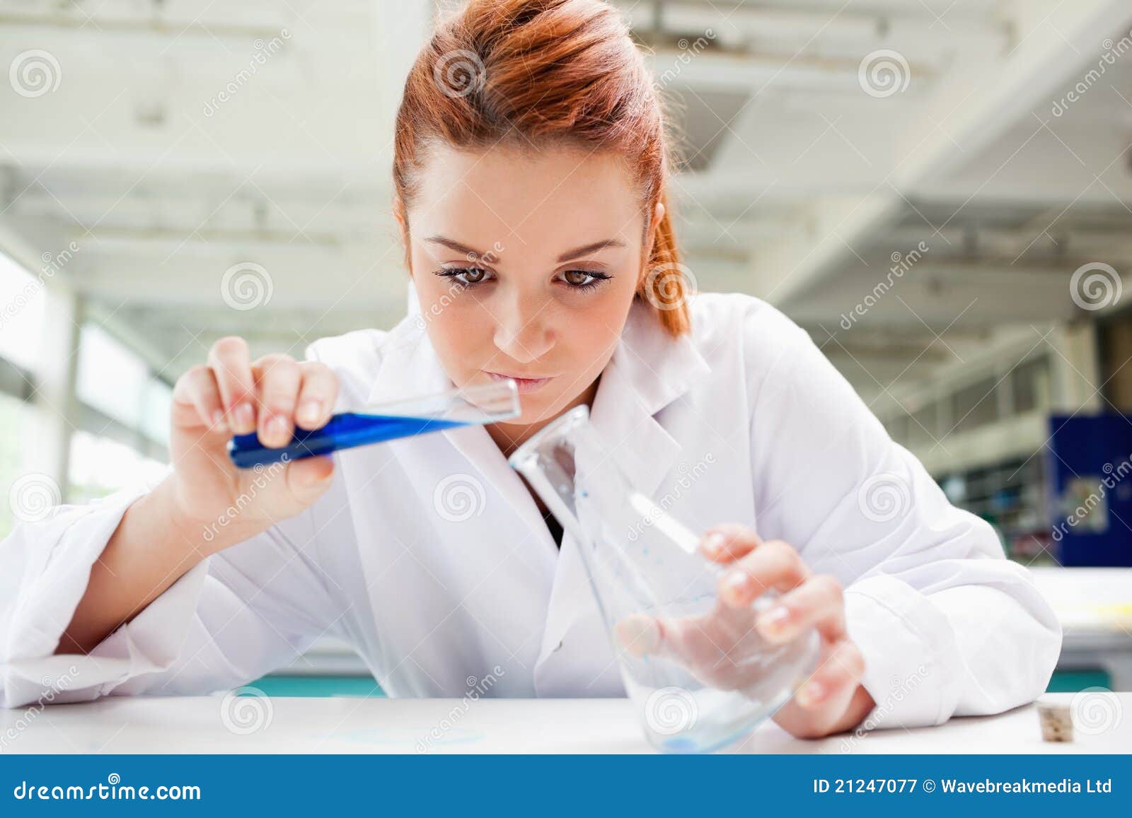 Beautiful Scientist Pouring Liquid Stock Image - Image of investigating ...