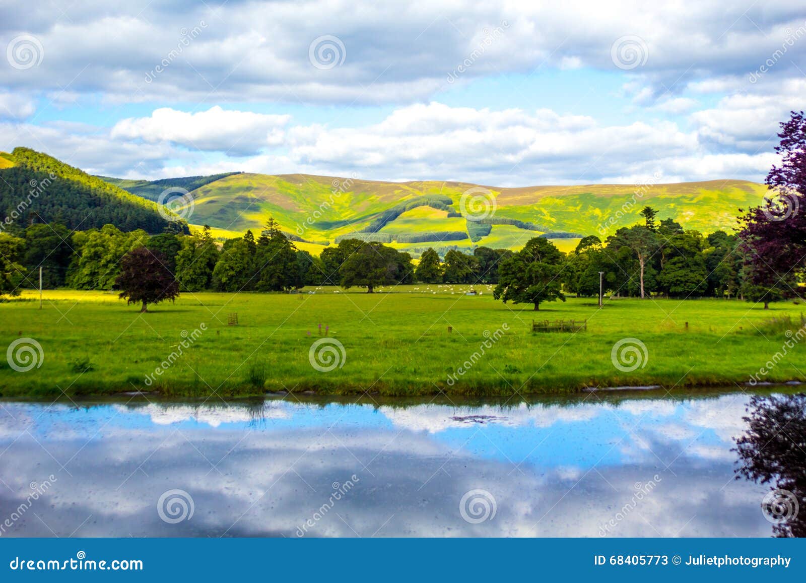 Beautiful Scottish Landscape with Hills and Water Stock Image - Image ...