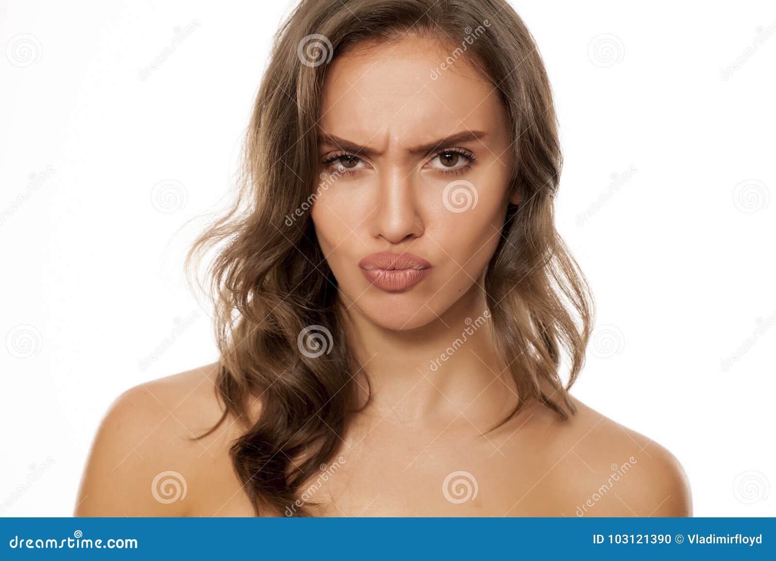 Beautiful scowling woman stock photo. Image of clean - 103121390