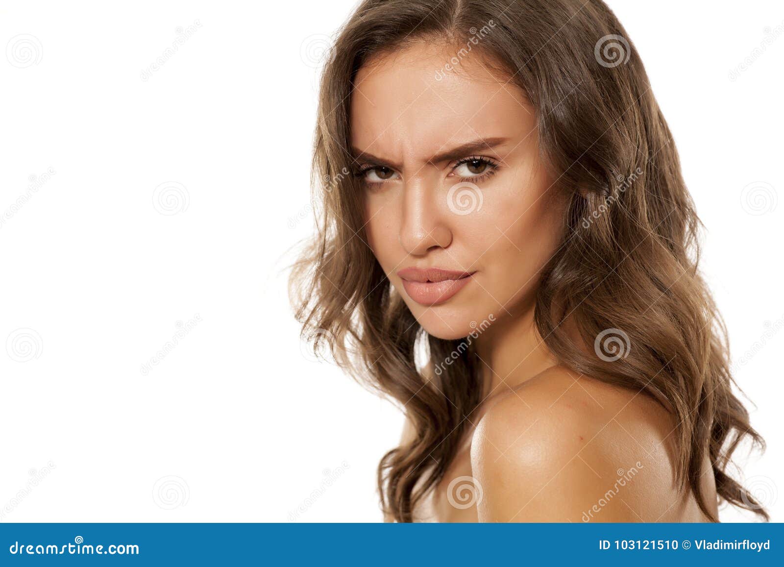 Beautiful scowling woman stock photo. Image of pure - 103121510