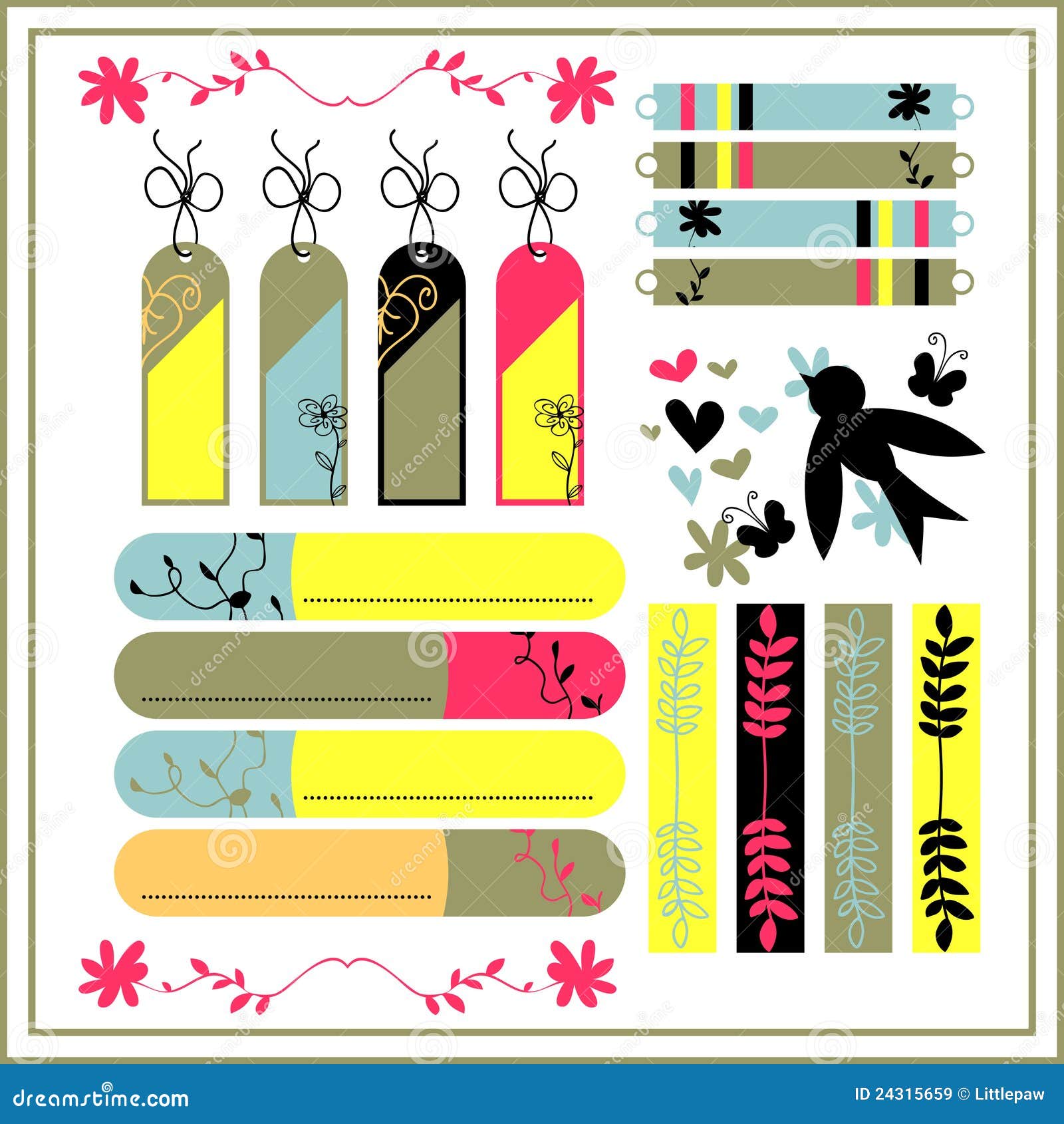 Beautiful Scrapbook Elements Stock Vector - Illustration of decor ...