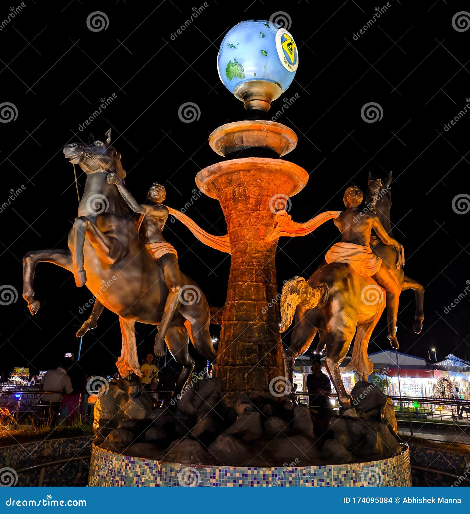 Beautiful Sculpture in Night. Editorial Stock Image - Image of colour ...