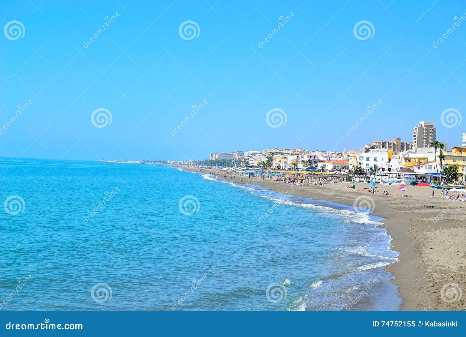 Beautiful Sea Beach in Torremolinos Stock Image - Image of seawater ...