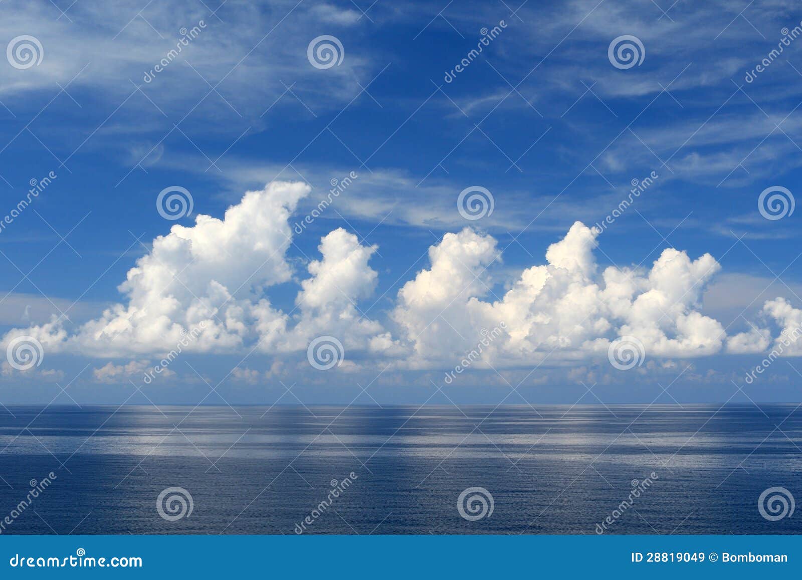 Beautiful Sea, Clouds and Blue Sky Stock Image - Image of clouds, clear ...