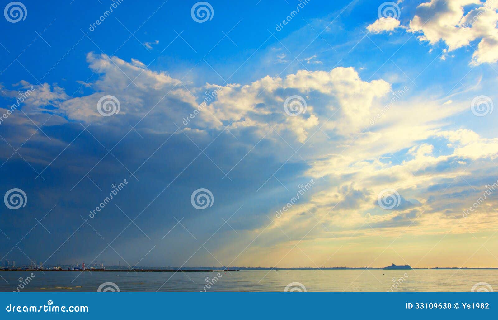 Beautiful Sea, Clouds and Blue Sky Stock Photo - Image of beauty, light ...