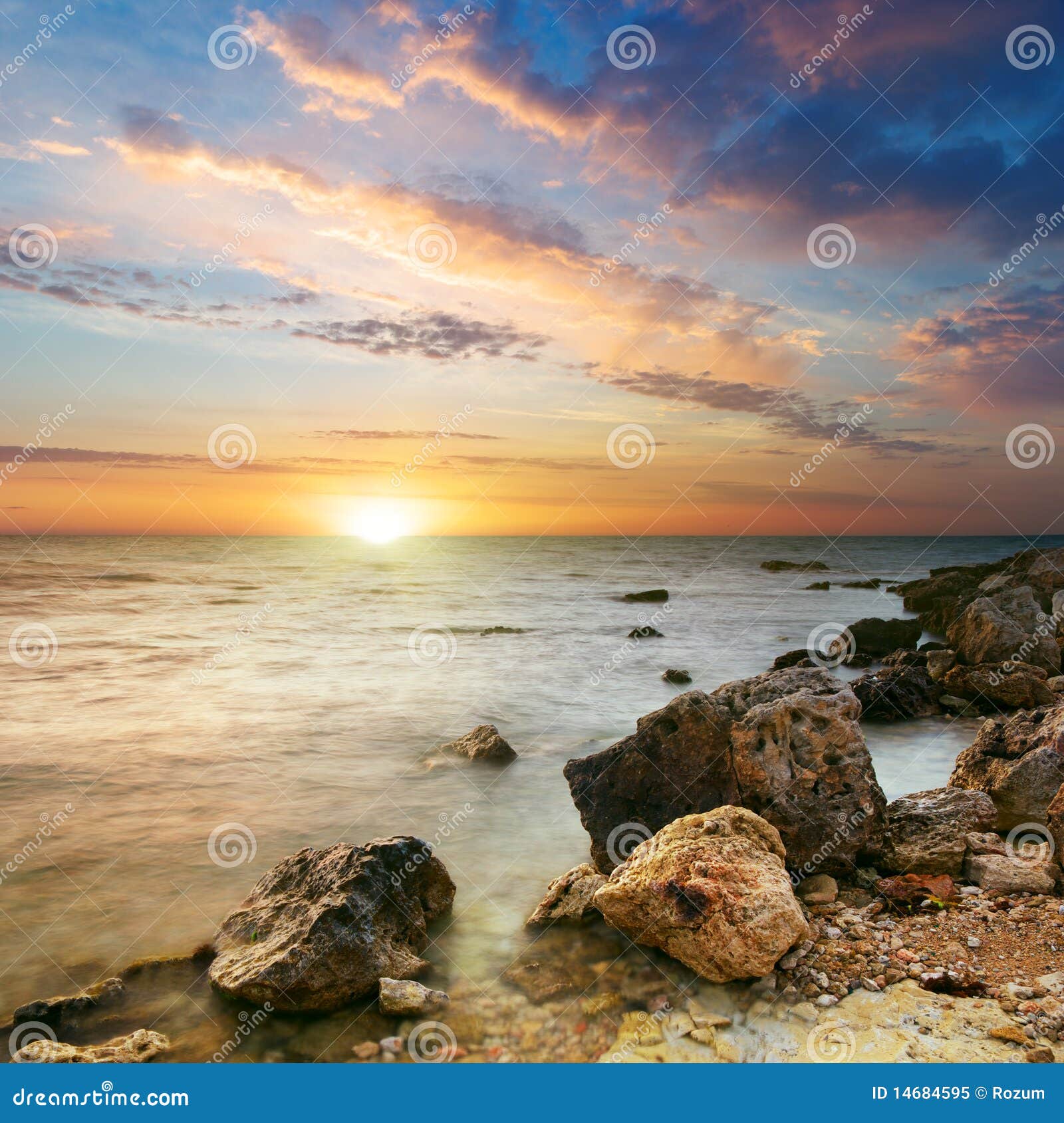 Beautiful sea landscape stock image. Image of purple - 14684595