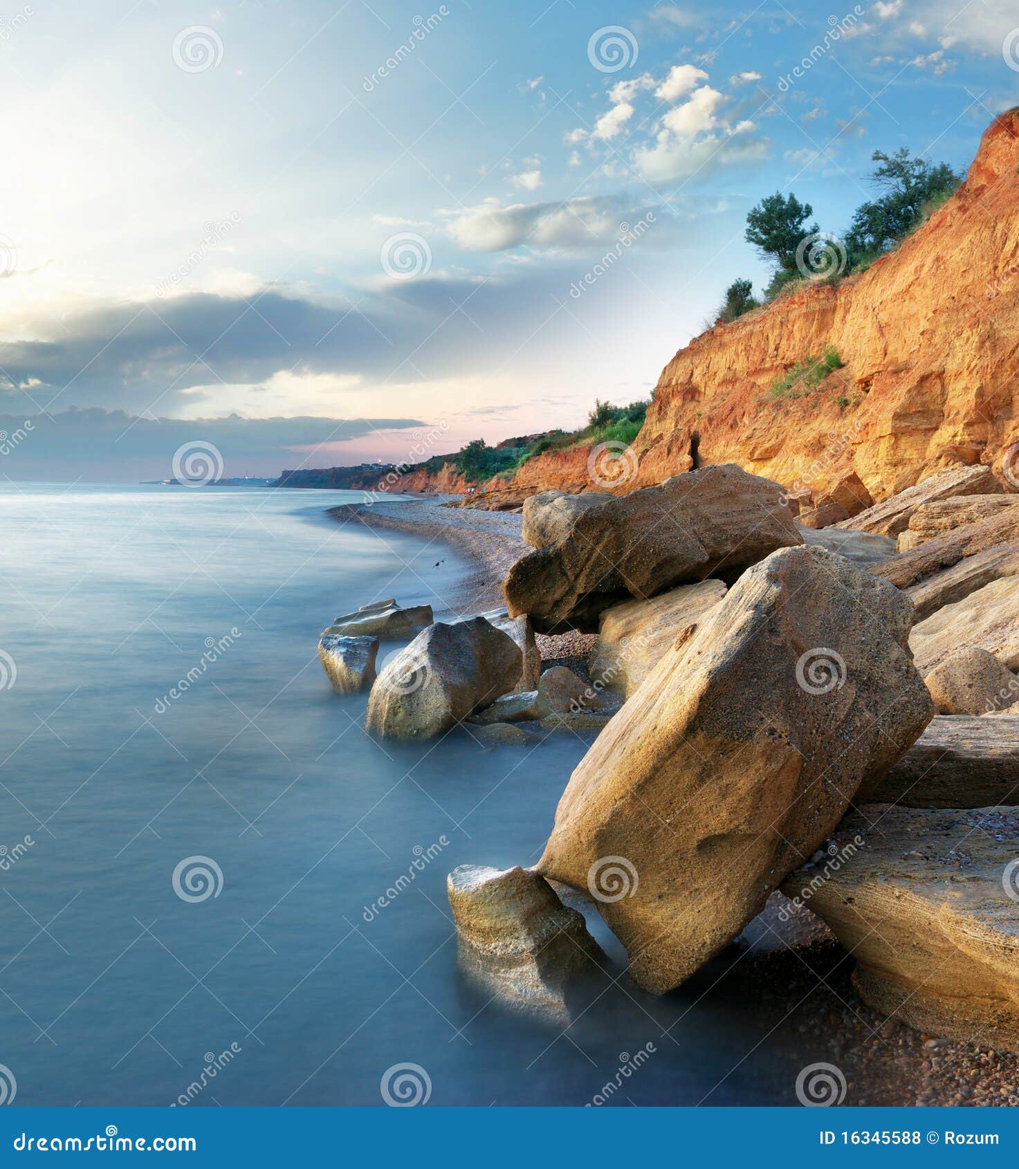 Beautiful sea landscape stock photo. Image of clouds - 16345588