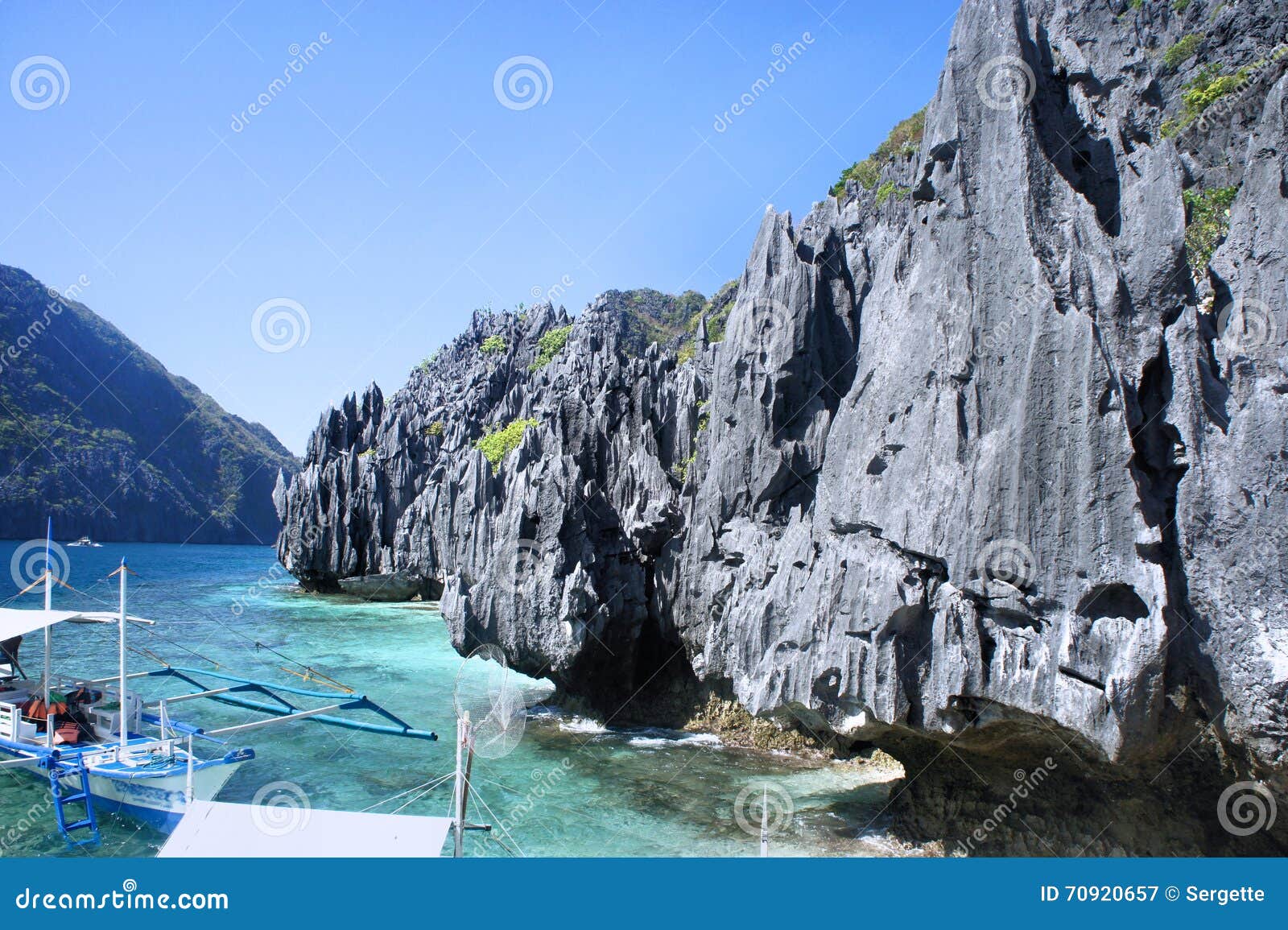 Beautiful Sea Landscape with Sharp Rocks . Palawan Island . Stock Image ...