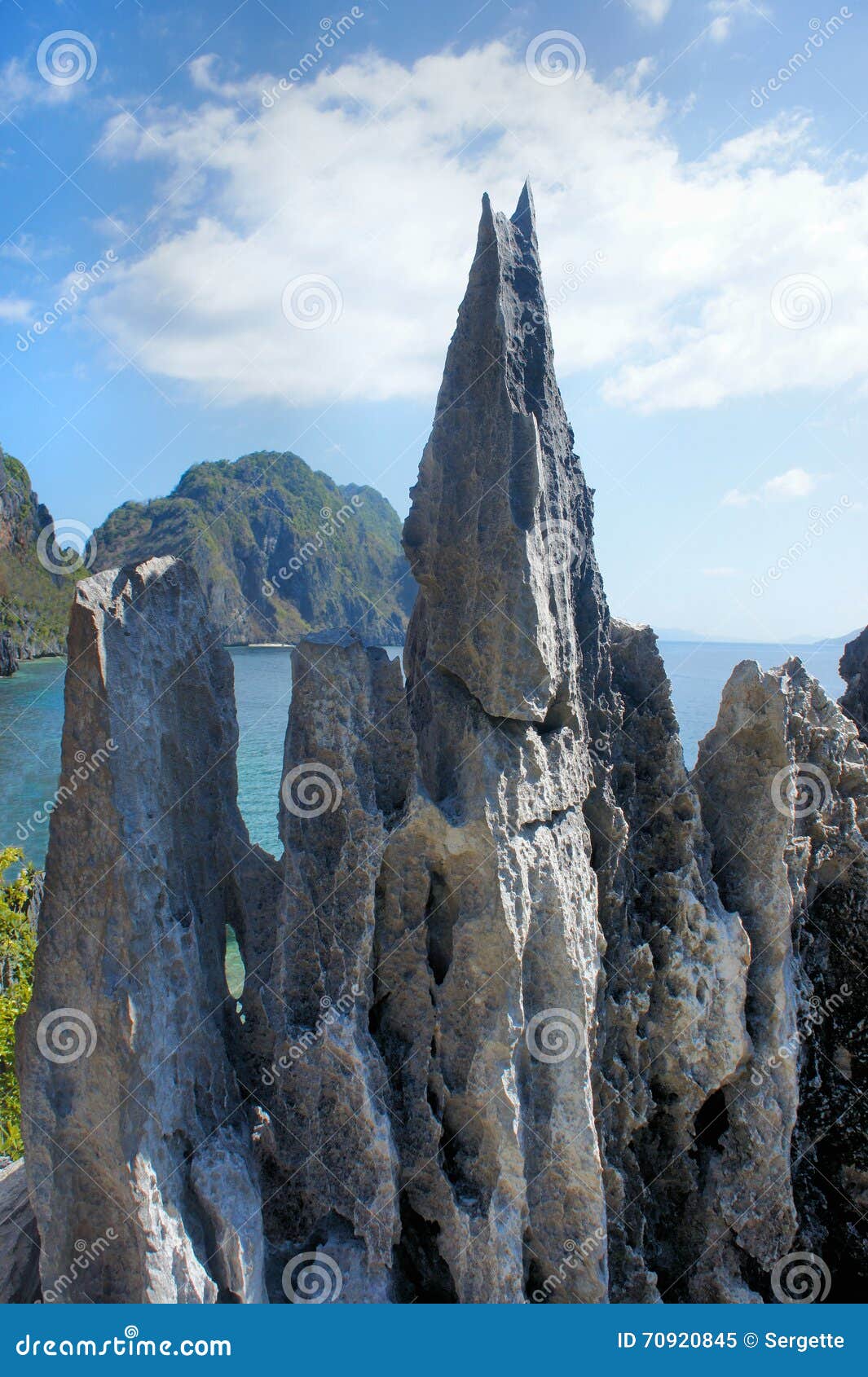 Beautiful Sea Landscape with Sharp Rocks . Palawan Island . Stock Image ...