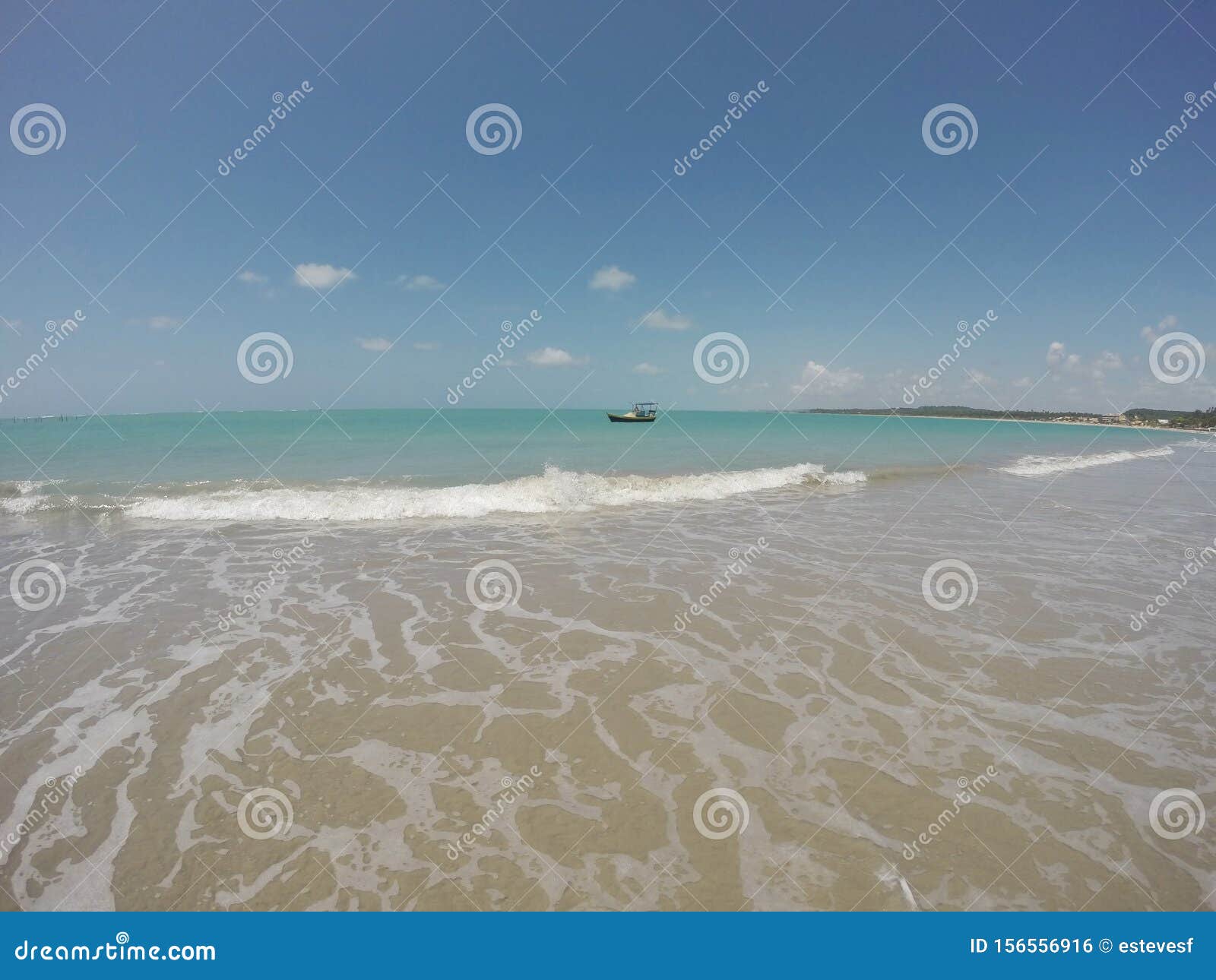 A Beautiful Sea and a Little Boat in Maceio Stock Photo - Image of boat ...