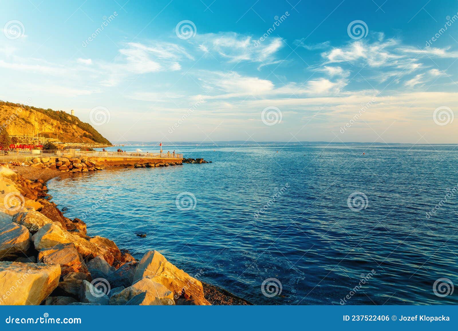 Beautiful Sea Shore with Pier. Stock Photo - Image of northwestern ...
