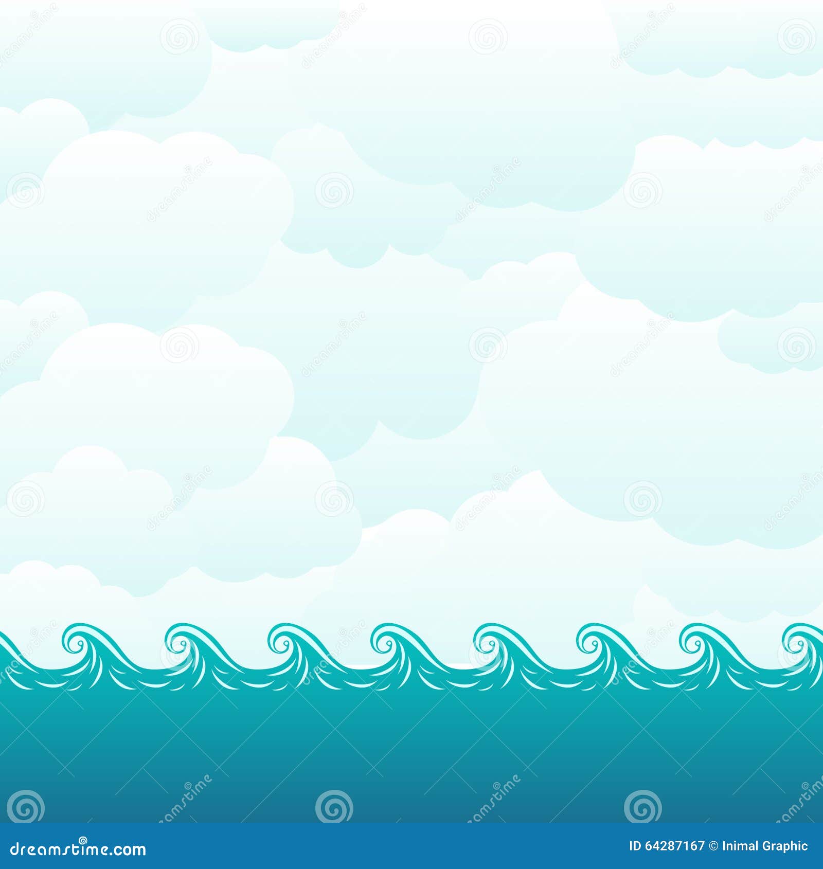 Beautiful sea and sky stock vector. Illustration of summer - 64287167