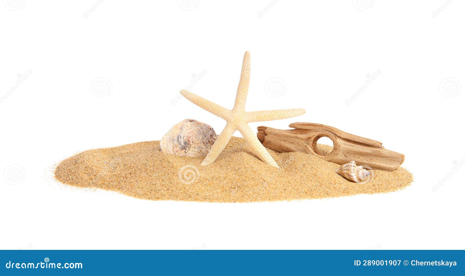 Beautiful Sea Star, Shells and Sand Isolated on White Stock Image ...