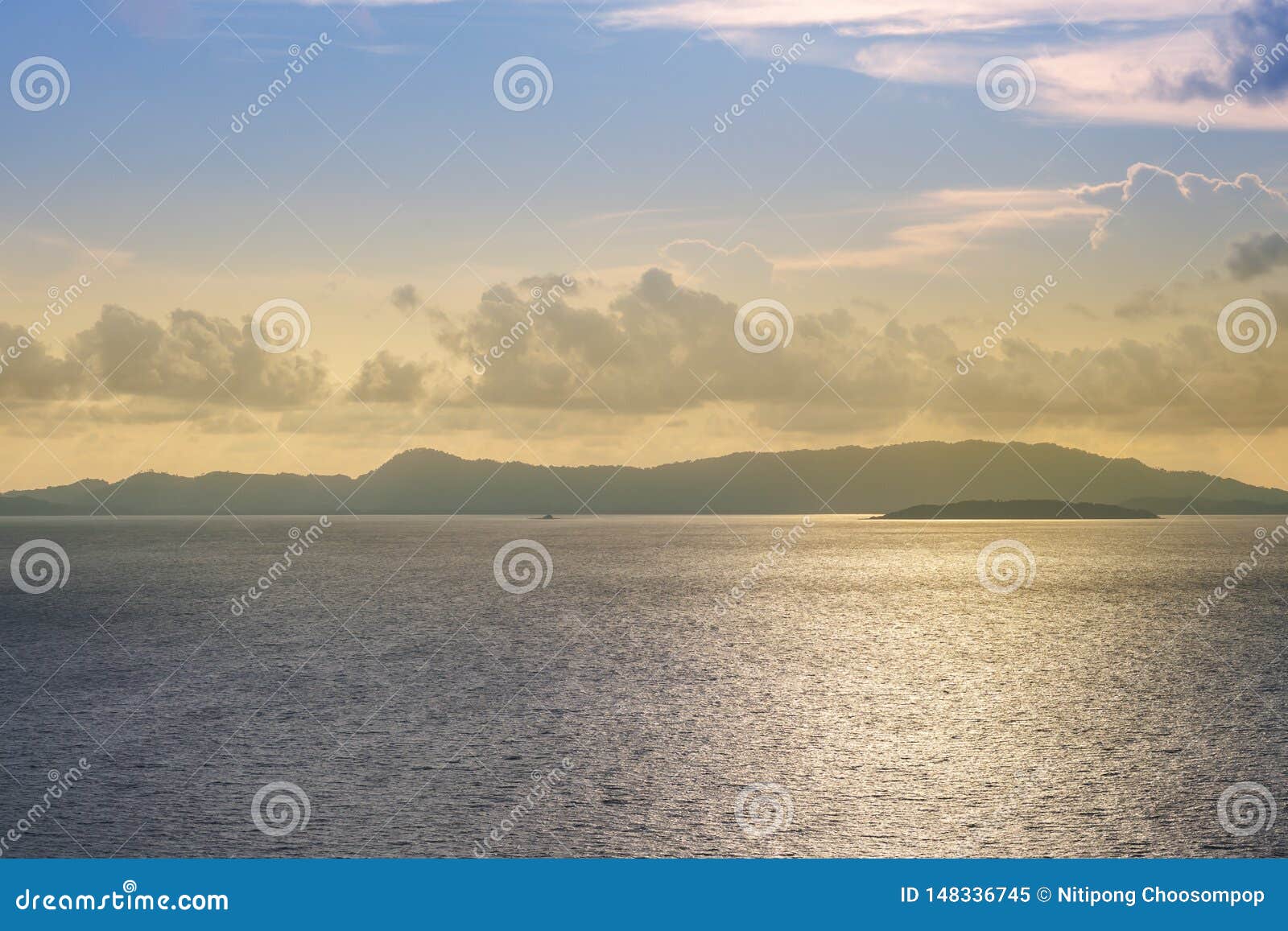 Beautiful Sea View in the Evening Background Stock Image - Image of ...