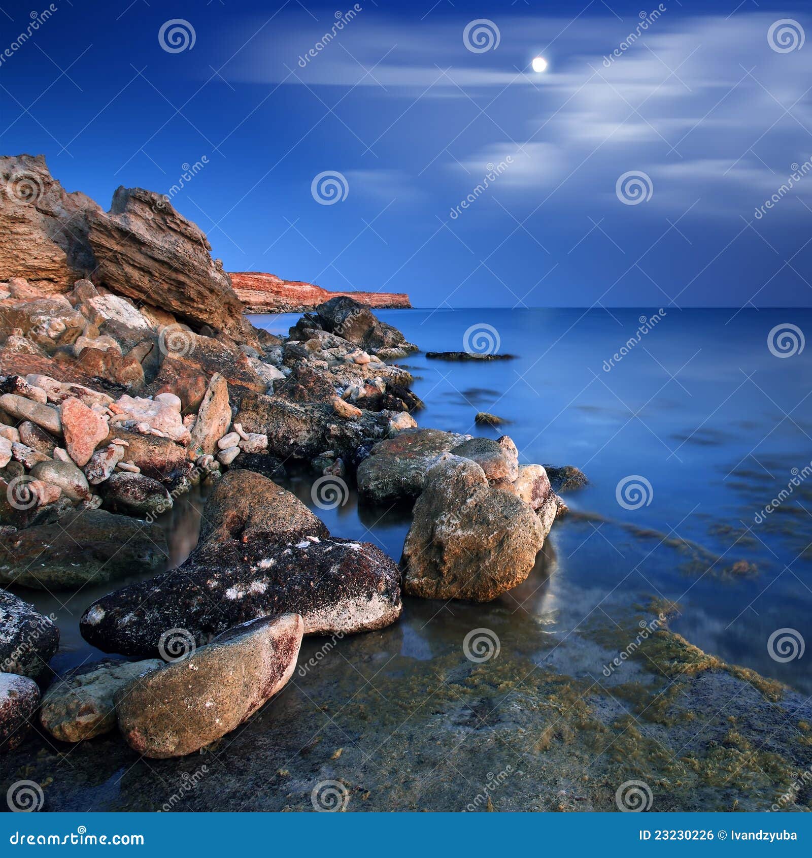 Beautiful Sea View from the Moon Stock Photo - Image of island, light ...