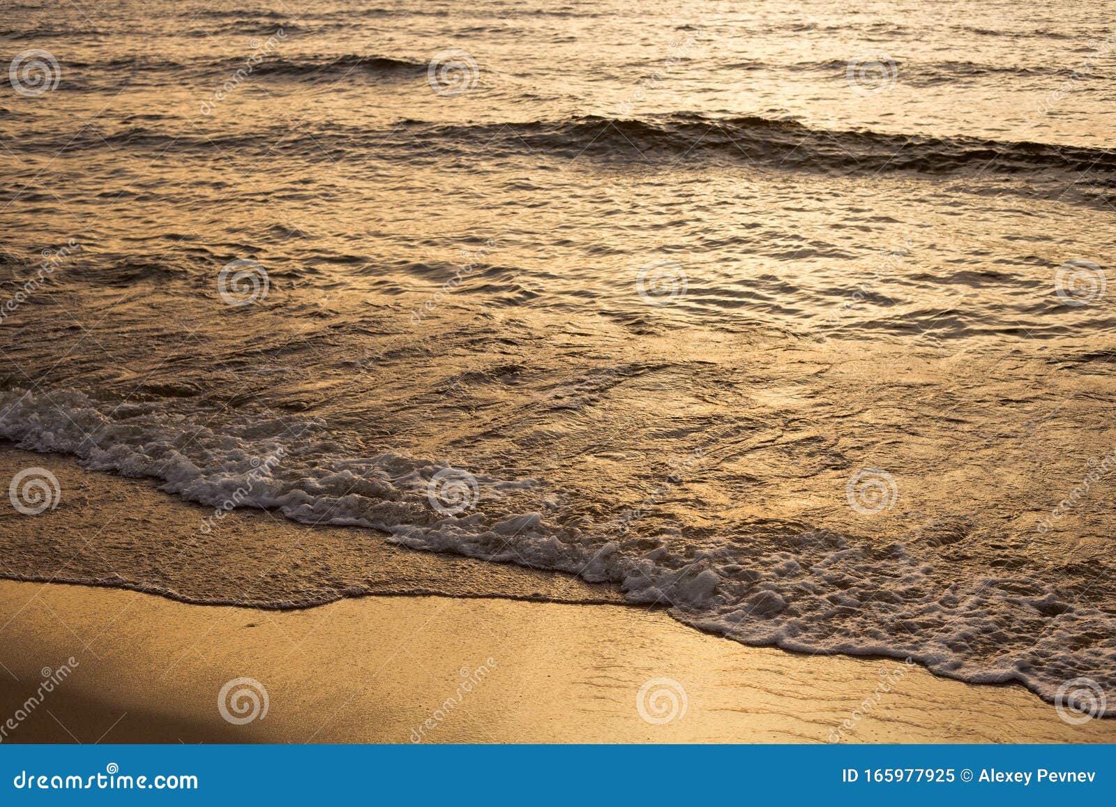 Beautiful Sea View with Sand Beach in Sunset Stock Image - Image of ...