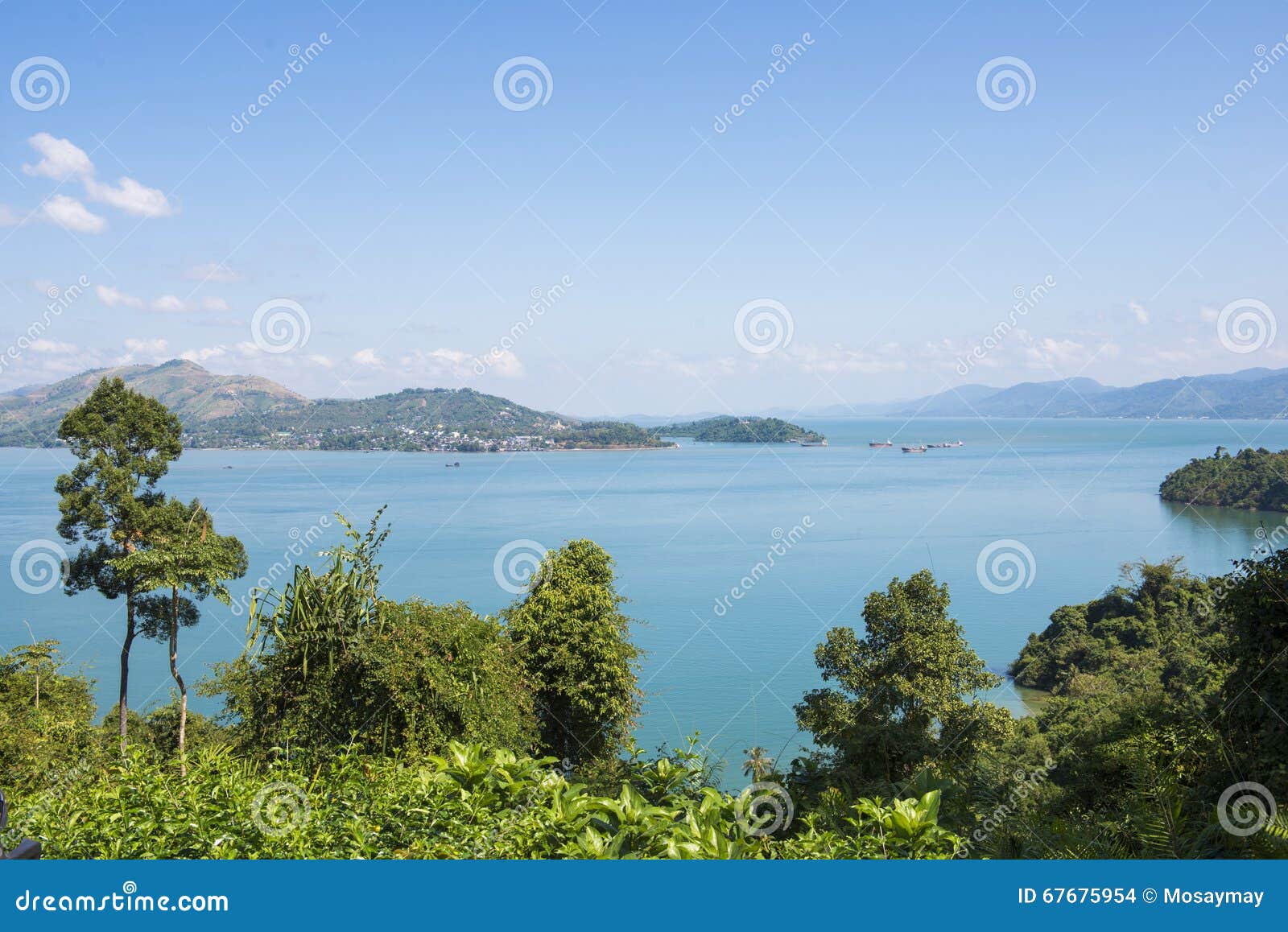 Beautiful Sea Views from Viewpoint on a Hill Stock Photo - Image of ...