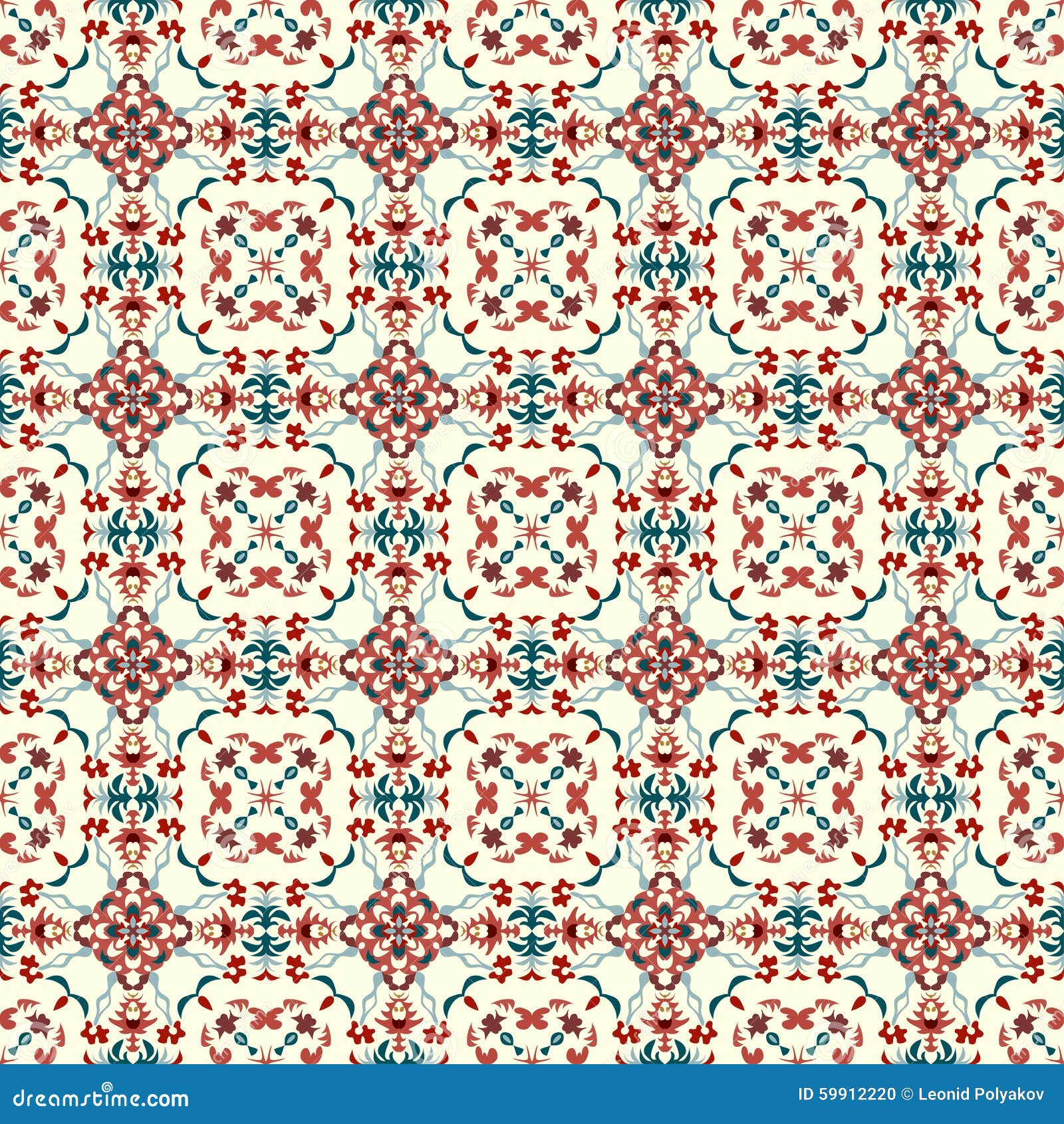 Beautiful Seamless Abstract Pattern in Retro Style on a Light ...
