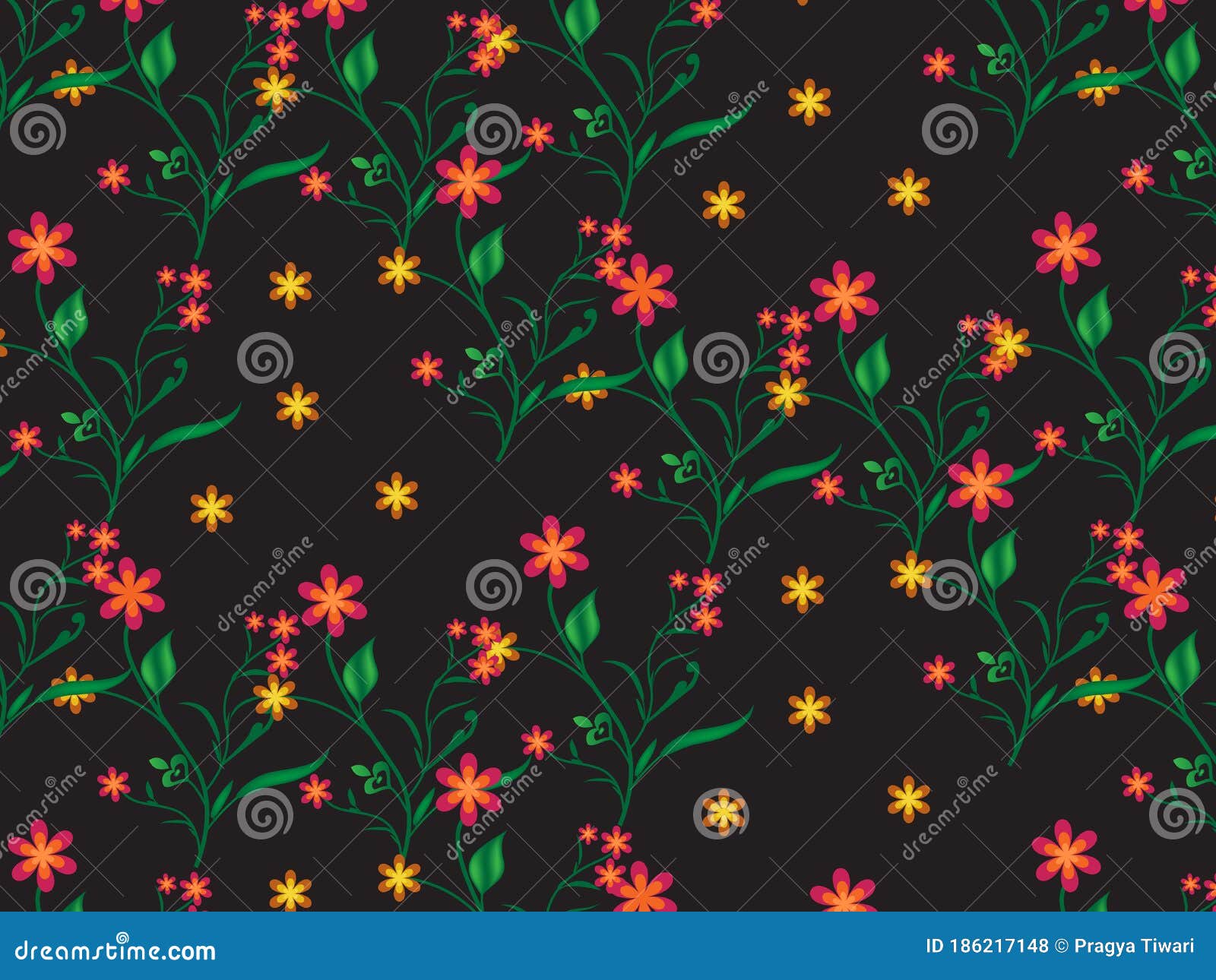 Beautiful Seamless Floral Pattern Background Image Stock Illustration ...