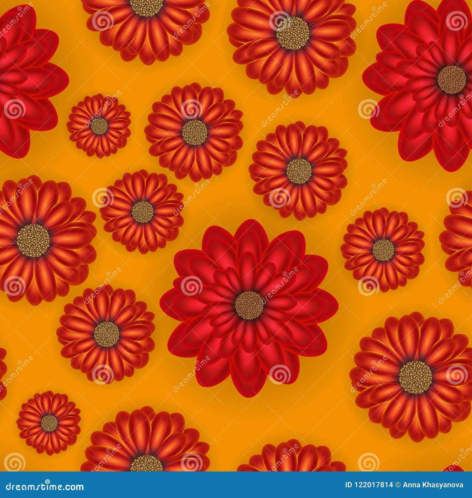 Beautiful Seamless Floral Realistic Colorful Pattern. Flower Vector ...