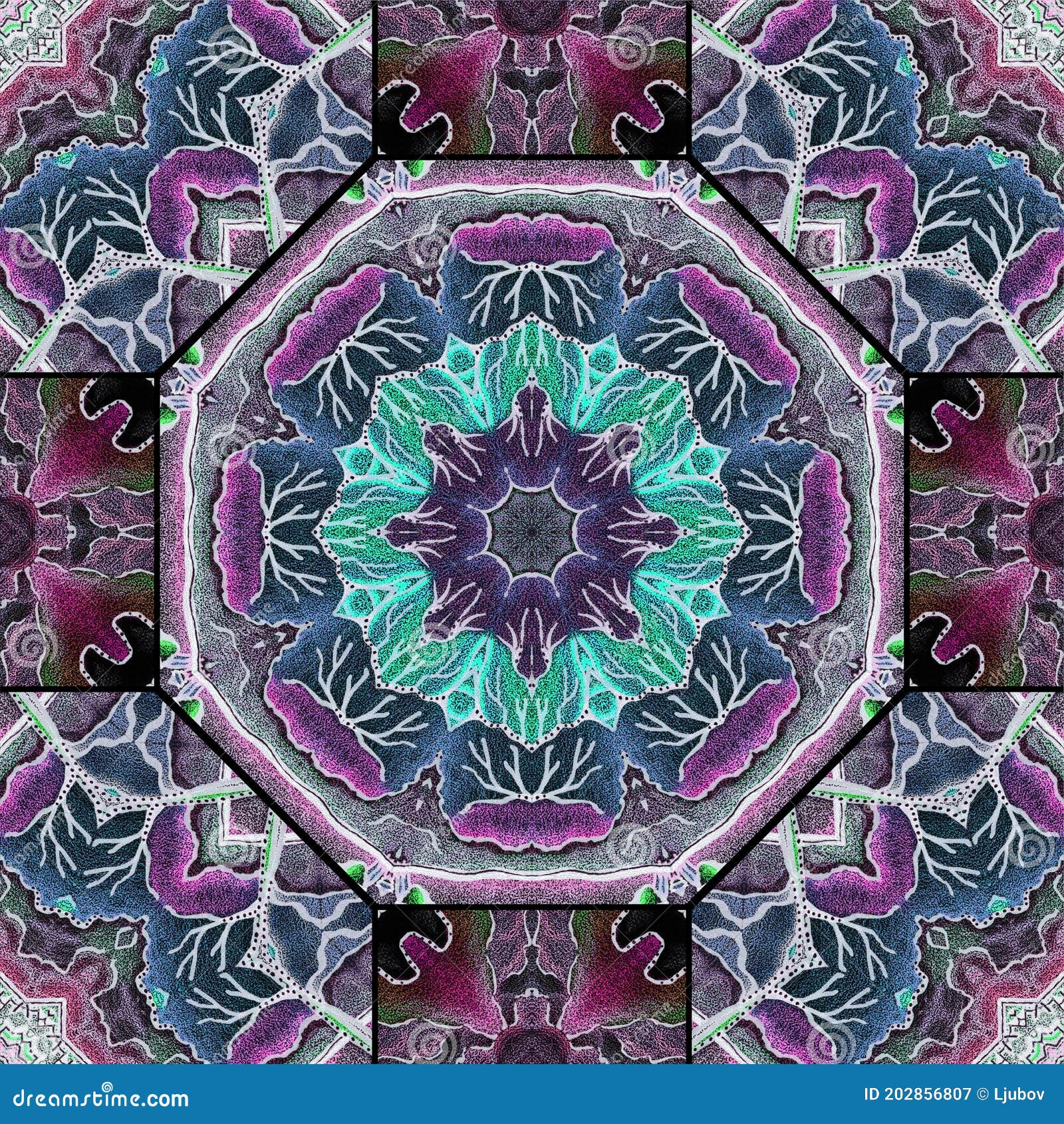 Beautiful Seamless Patchwork Pattern in Fantasy Style. Intricate Hand ...