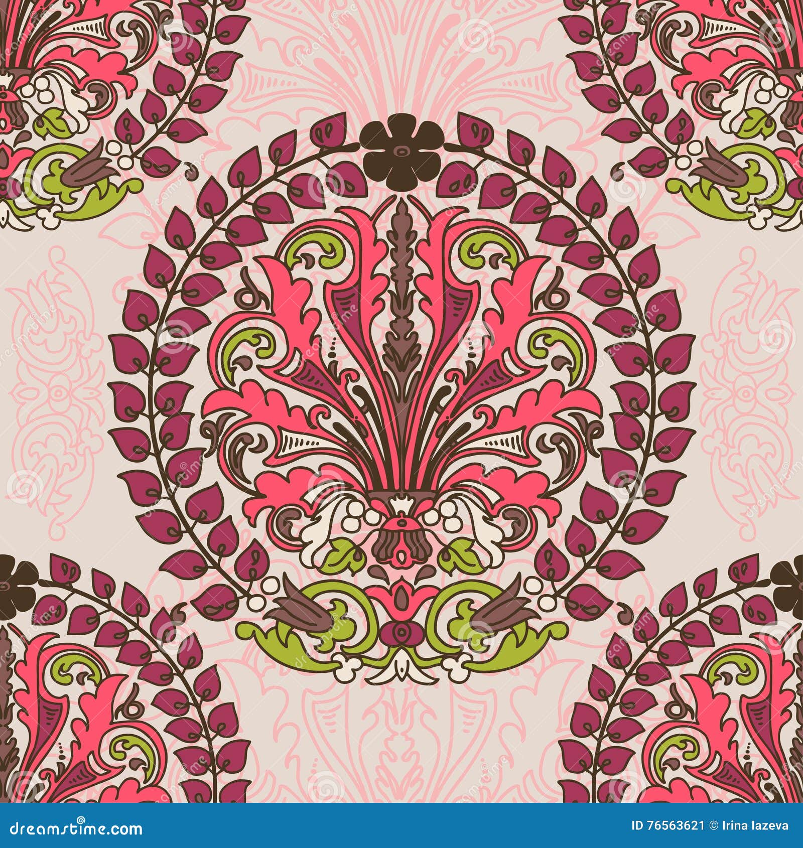 Beautiful Seamless Pattern in Baroque Style Stock Vector - Illustration ...