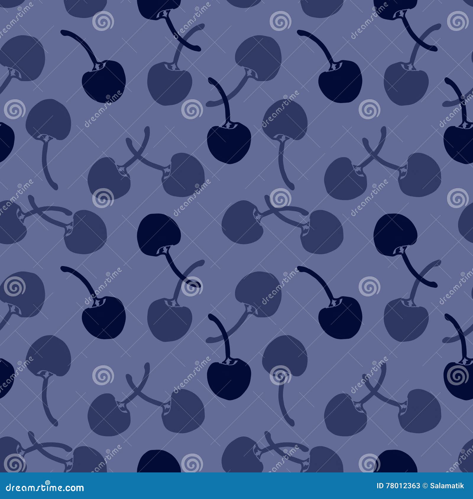 Beautiful Seamless Pattern with Cherry Stock Illustration ...