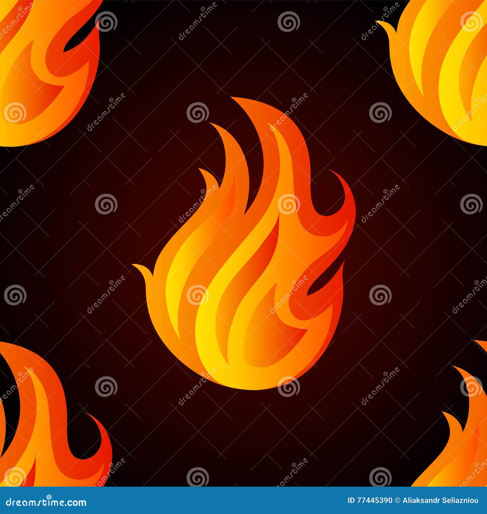 Beautiful Seamless Pattern with Flames of Fire. Stock Vector ...