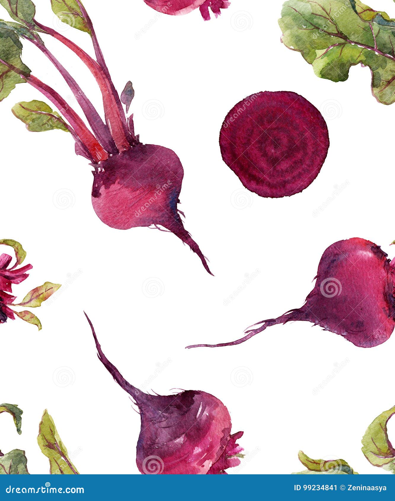 Watercolor beet pattern stock illustration. Illustration of nature ...