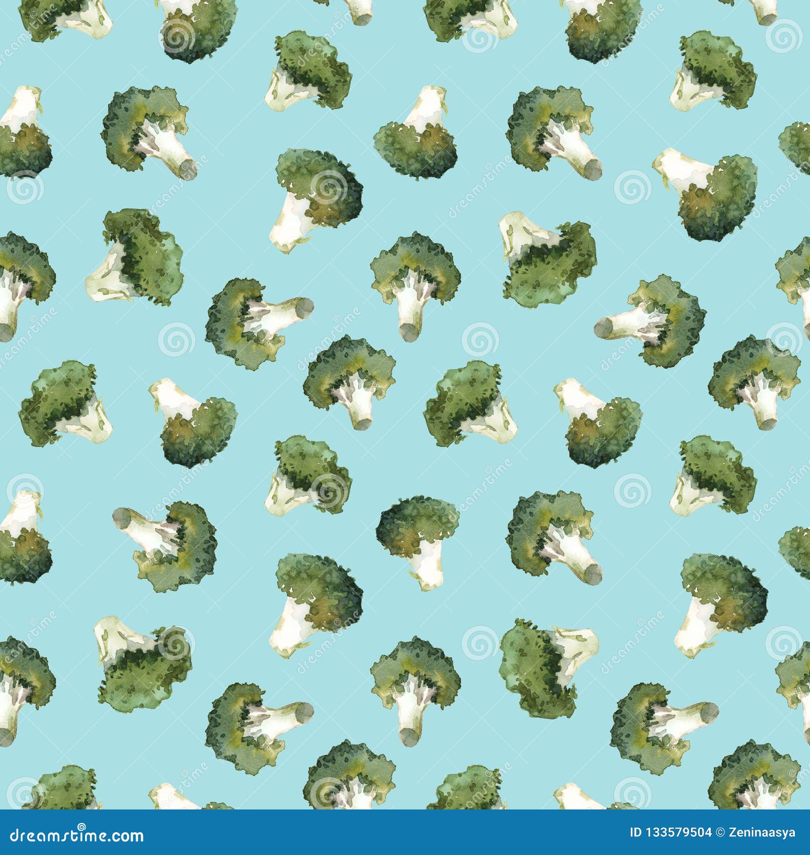 Watercolor Broccoli Pattern Royalty-Free Stock Photography ...