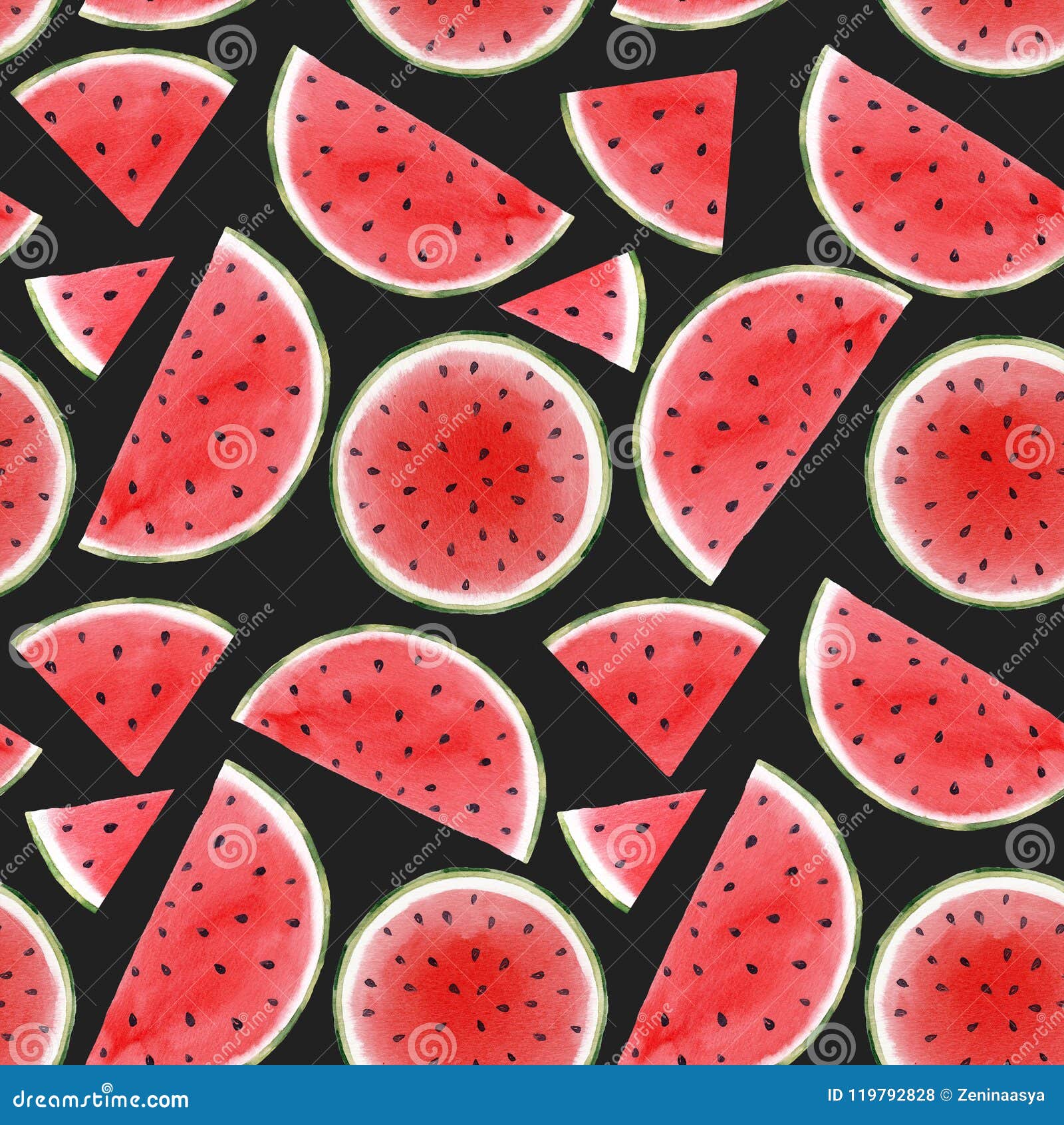 Watercolor Watermelon Seamless Pattern Stock Illustration ...