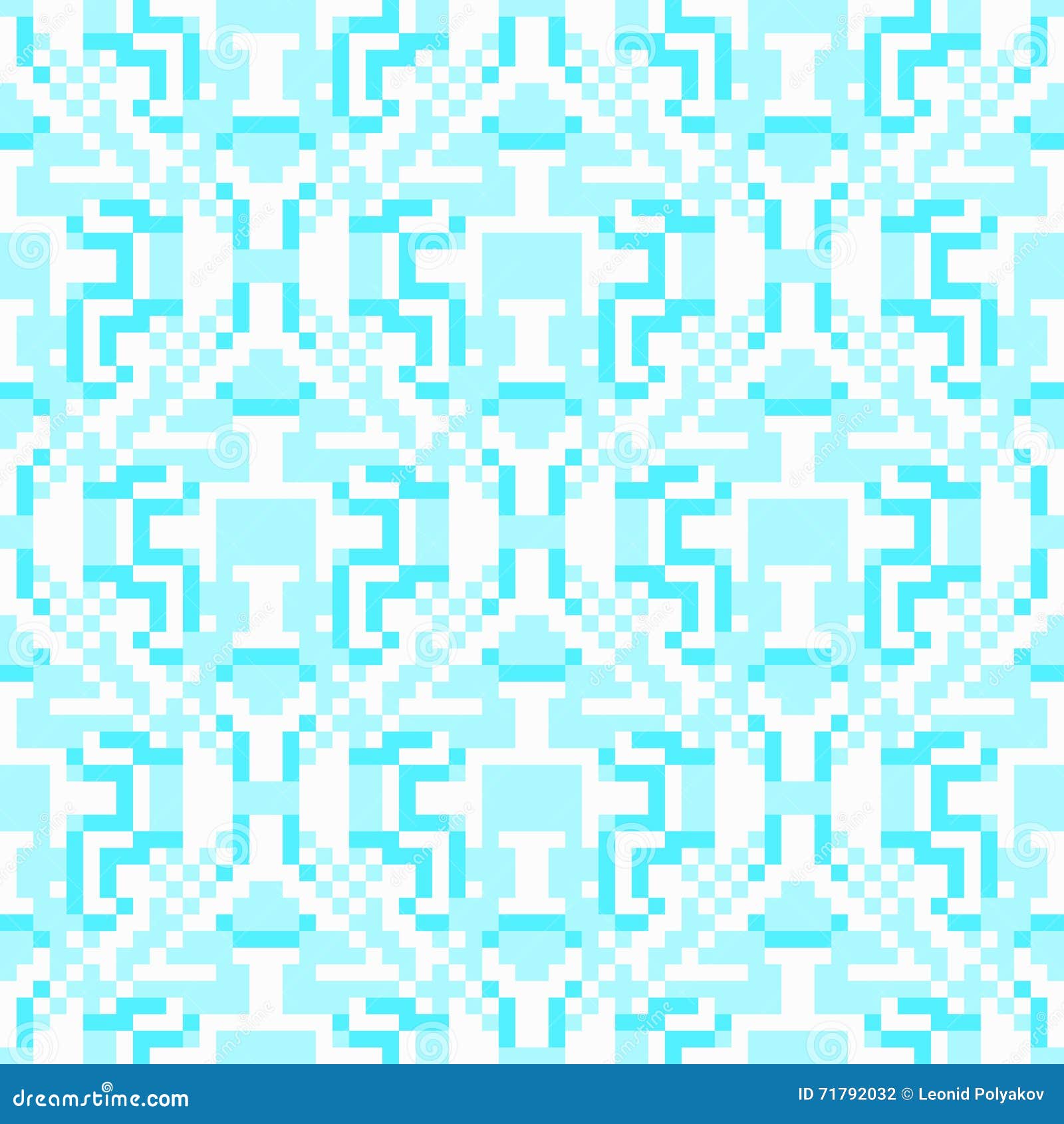 Beautiful Seamless Pattern of Little Blue Pixels Stock Vector ...