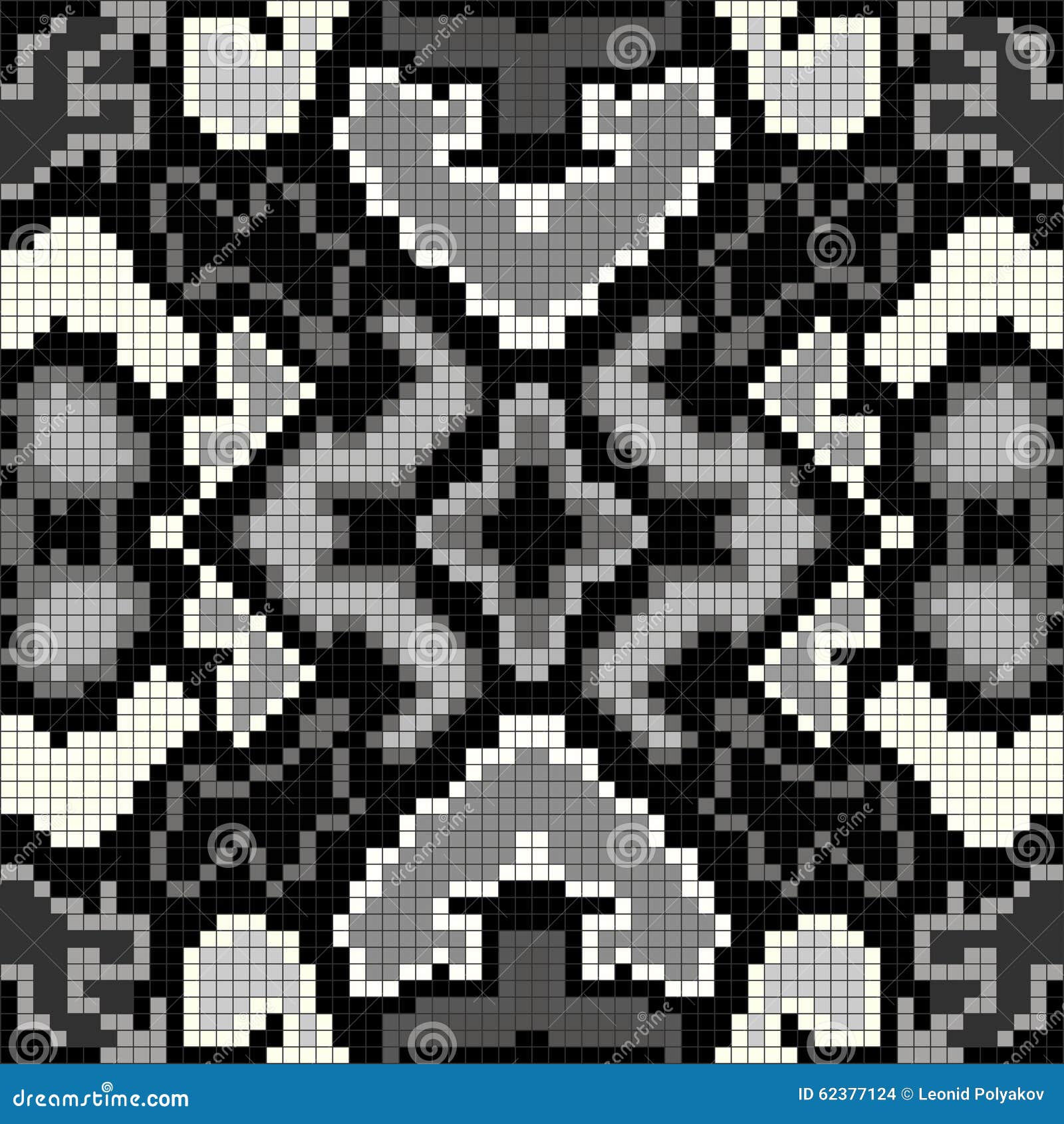 Beautiful Seamless Pattern Monochrome Pixels Vector Illustration Stock Vector - Illustration of ...