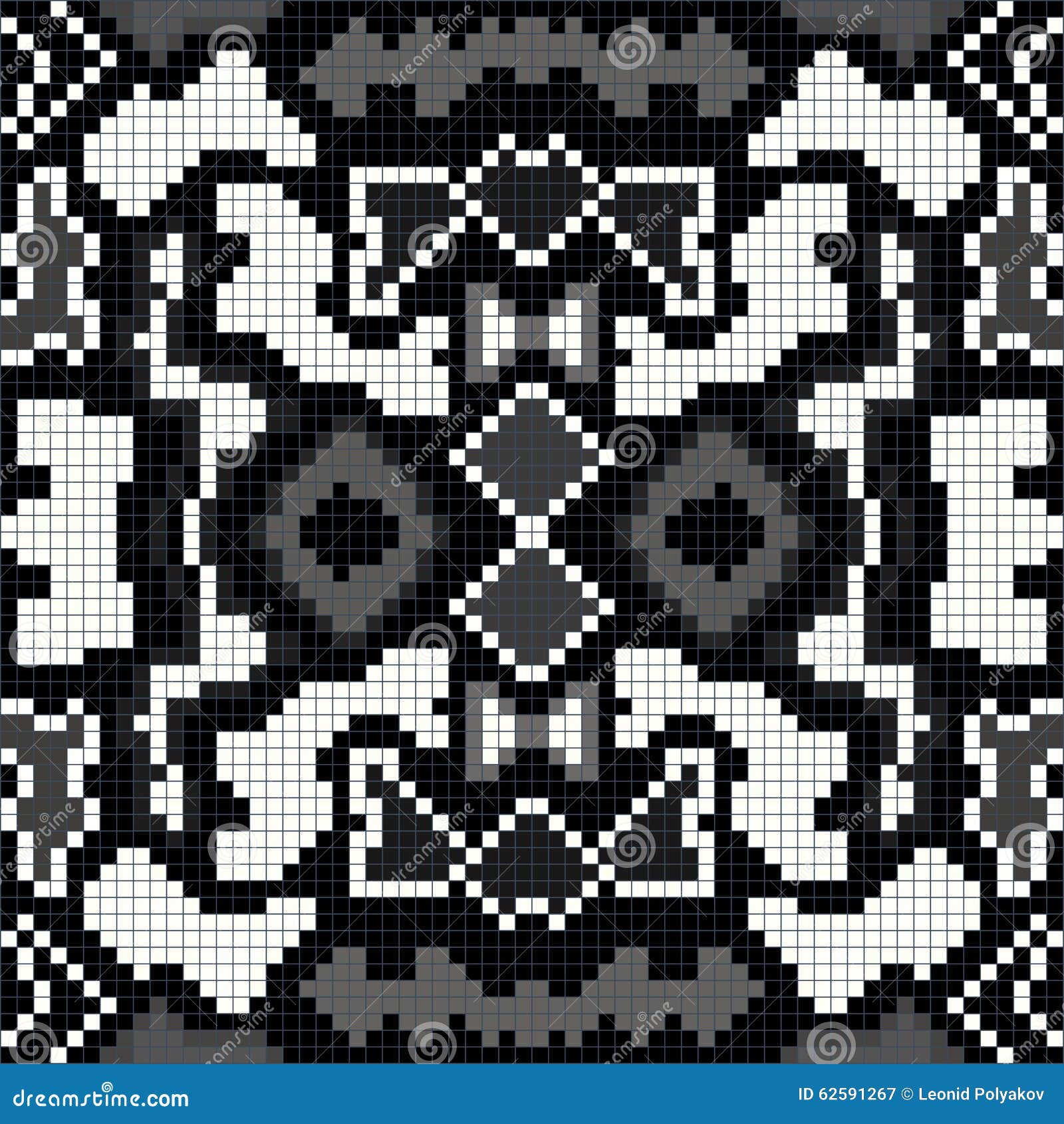Beautiful Seamless Pattern Monochrome Pixels Vector Illustration Stock Vector - Illustration of ...