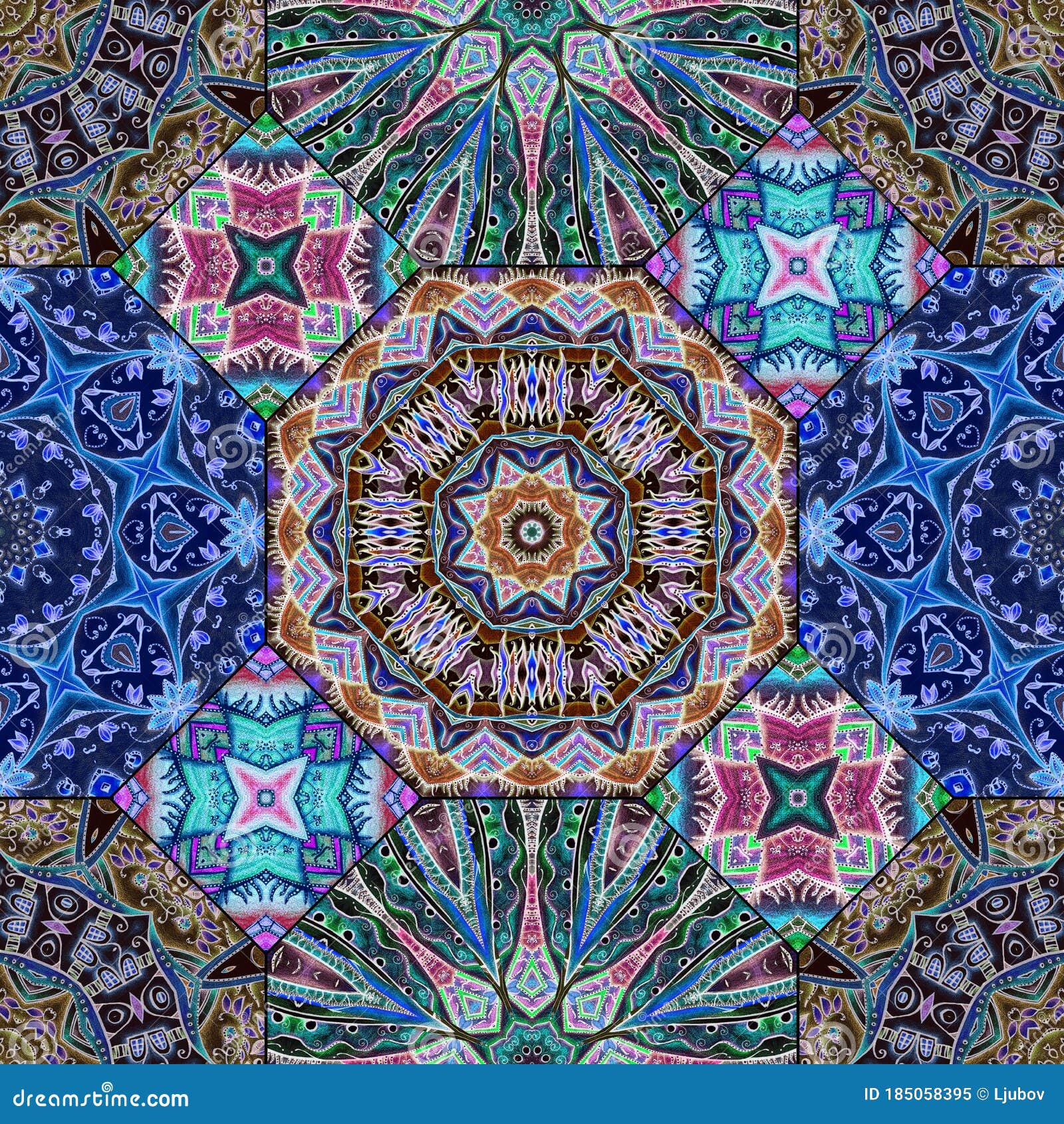 Beautiful Seamless Pattern of Multicolored Octagonal and Quadrangular ...