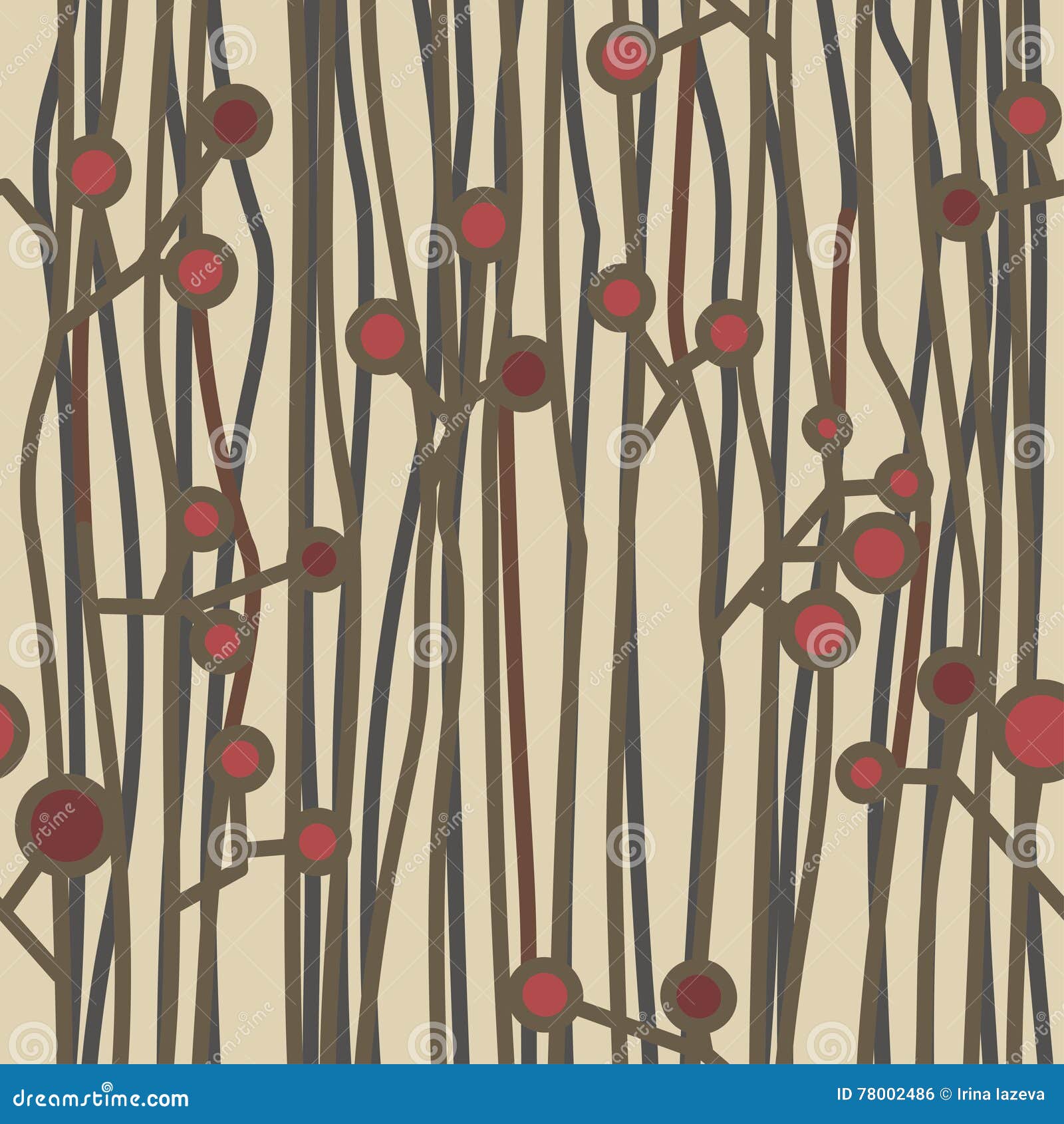 Beautiful Seamless Pattern with Twigs in Folkloric Style Stock Vector ...