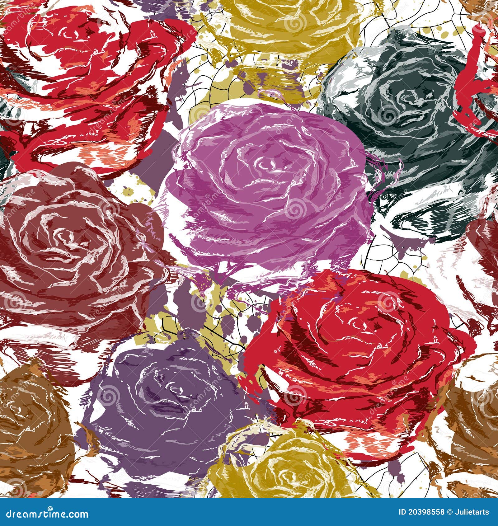 Beautiful seamless roses stock vector. Illustration of pink - 20398558