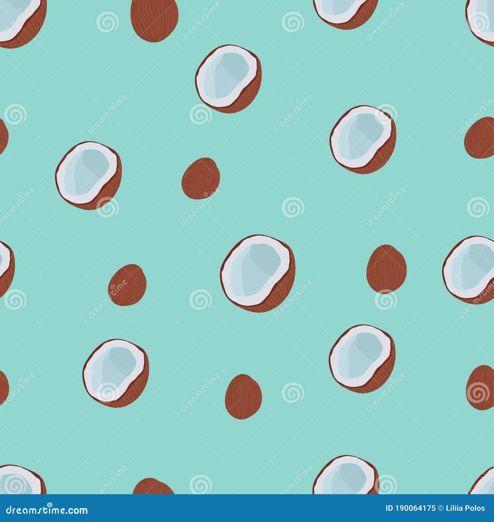 Beautiful Seamless Vector Tropical Pattern Background with Coconut ...