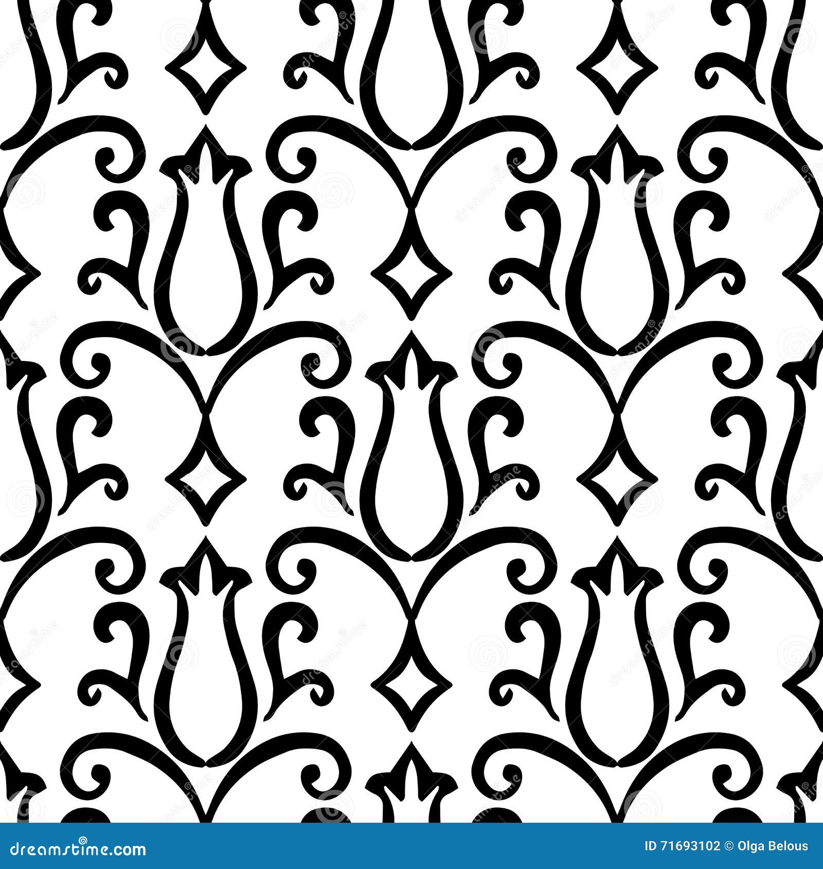 Beautiful Seamless with Vintage Pattern. Stock Vector - Illustration of ...