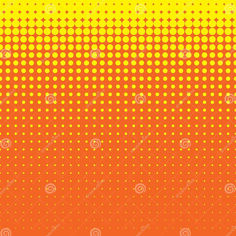 Beautiful Seamless Yellow Polka Dots Pattern On Orange Background Stock
