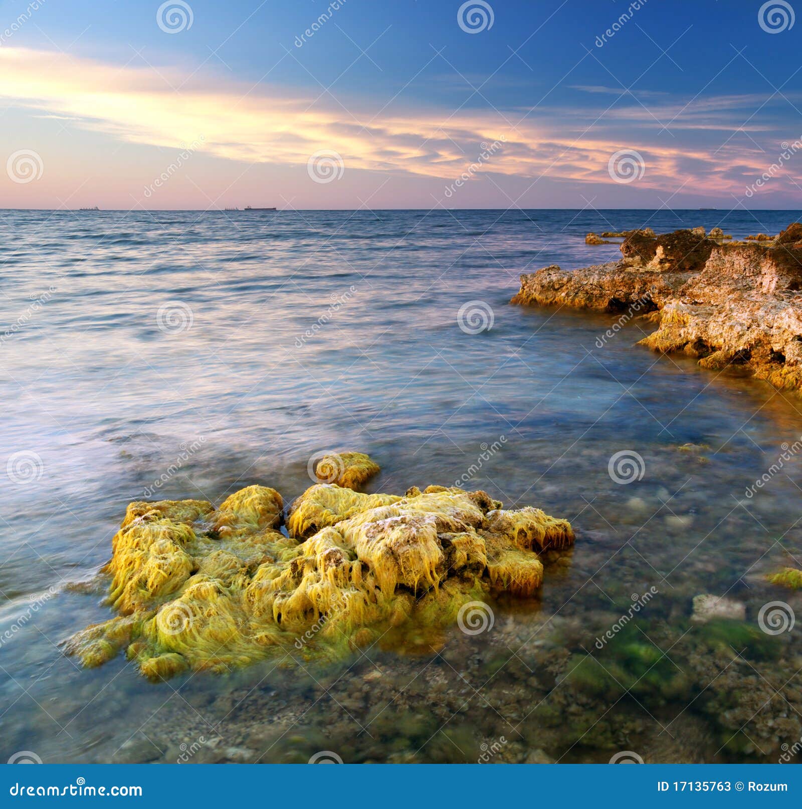 Beautiful seascape stock image. Image of stone, scene - 17135763