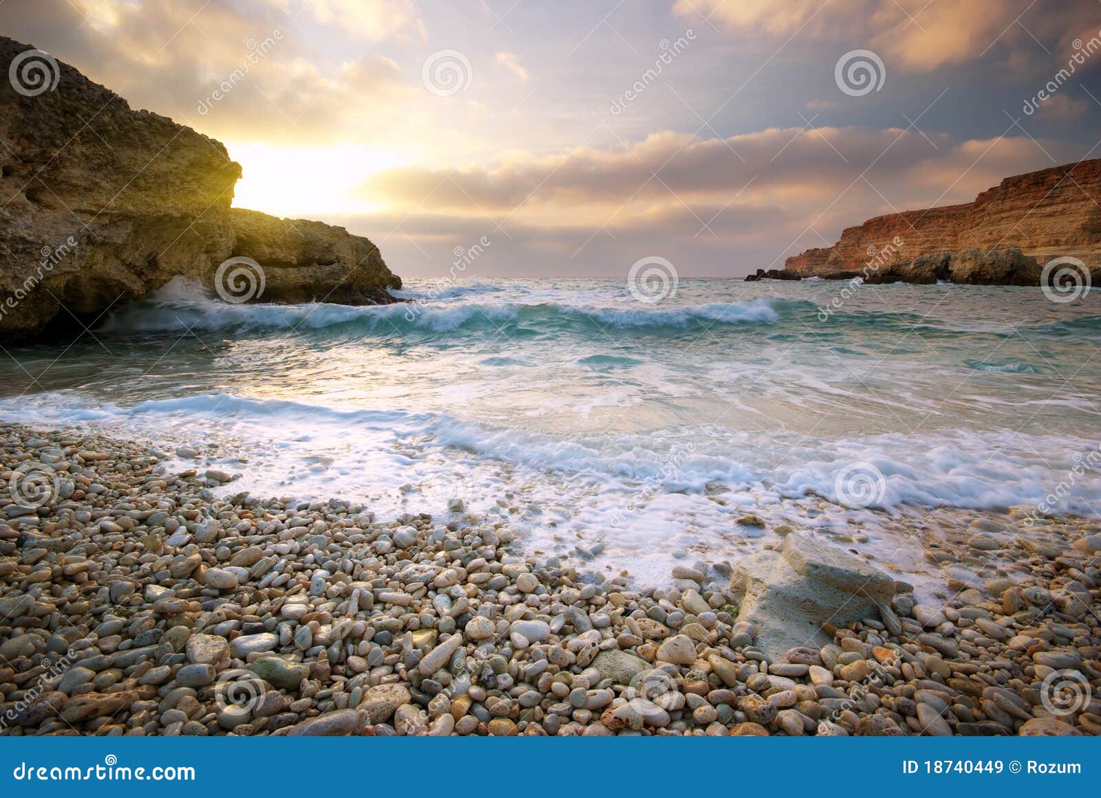 Beautiful seascape. stock image. Image of orange, reflection - 18740449