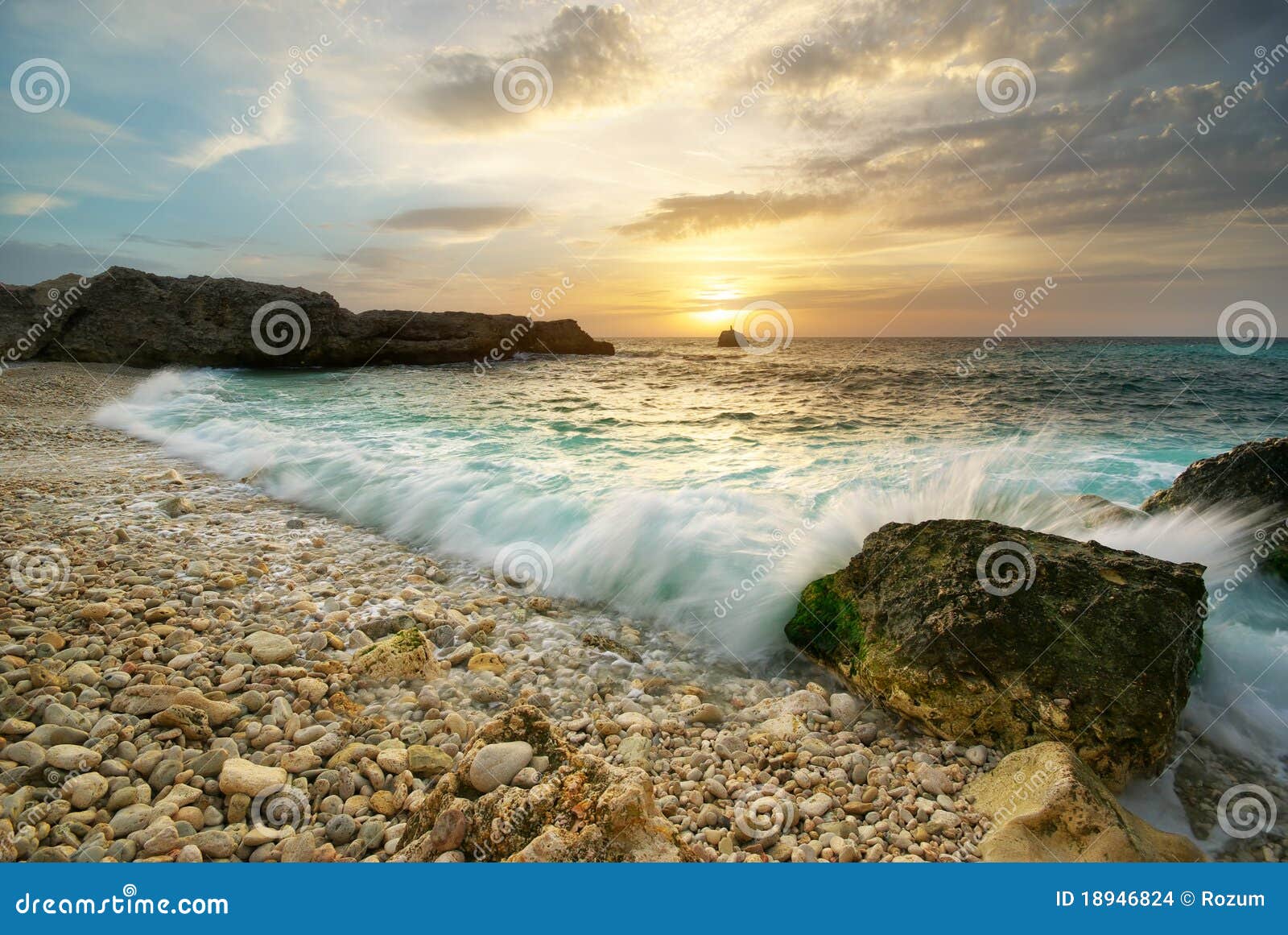 Beautiful seascape. stock photo. Image of season, dusk - 18946824