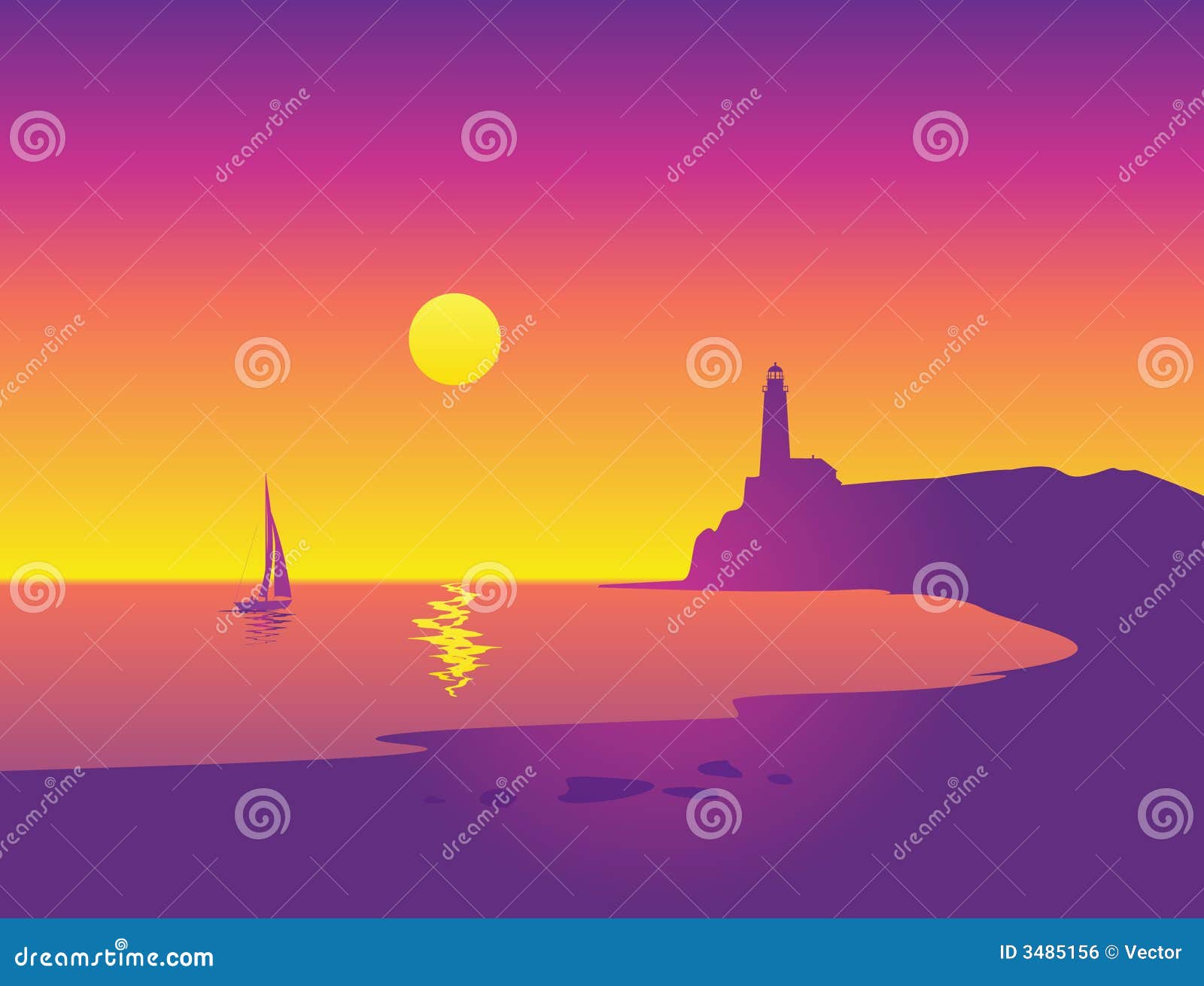 Beautiful seascape stock vector. Illustration of beautiful - 3485156