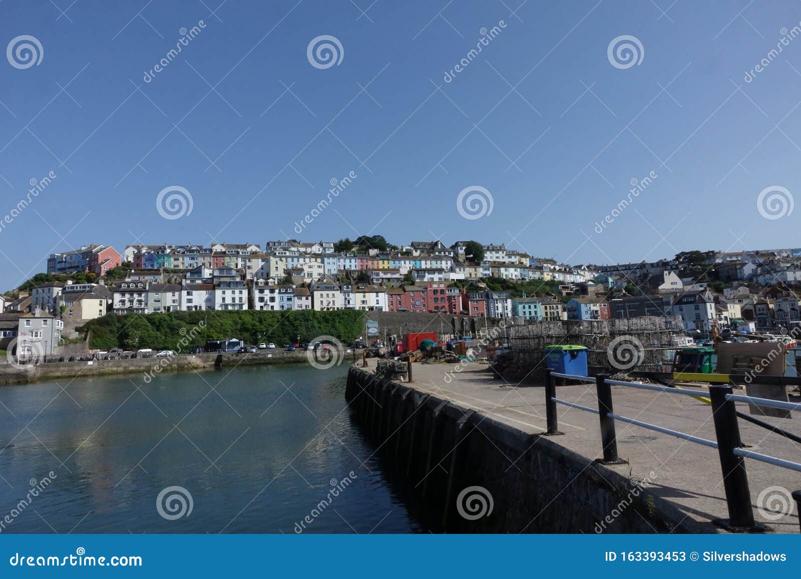 Beautiful Seascape of Brixham in Devon with Boats in the Harbour ...
