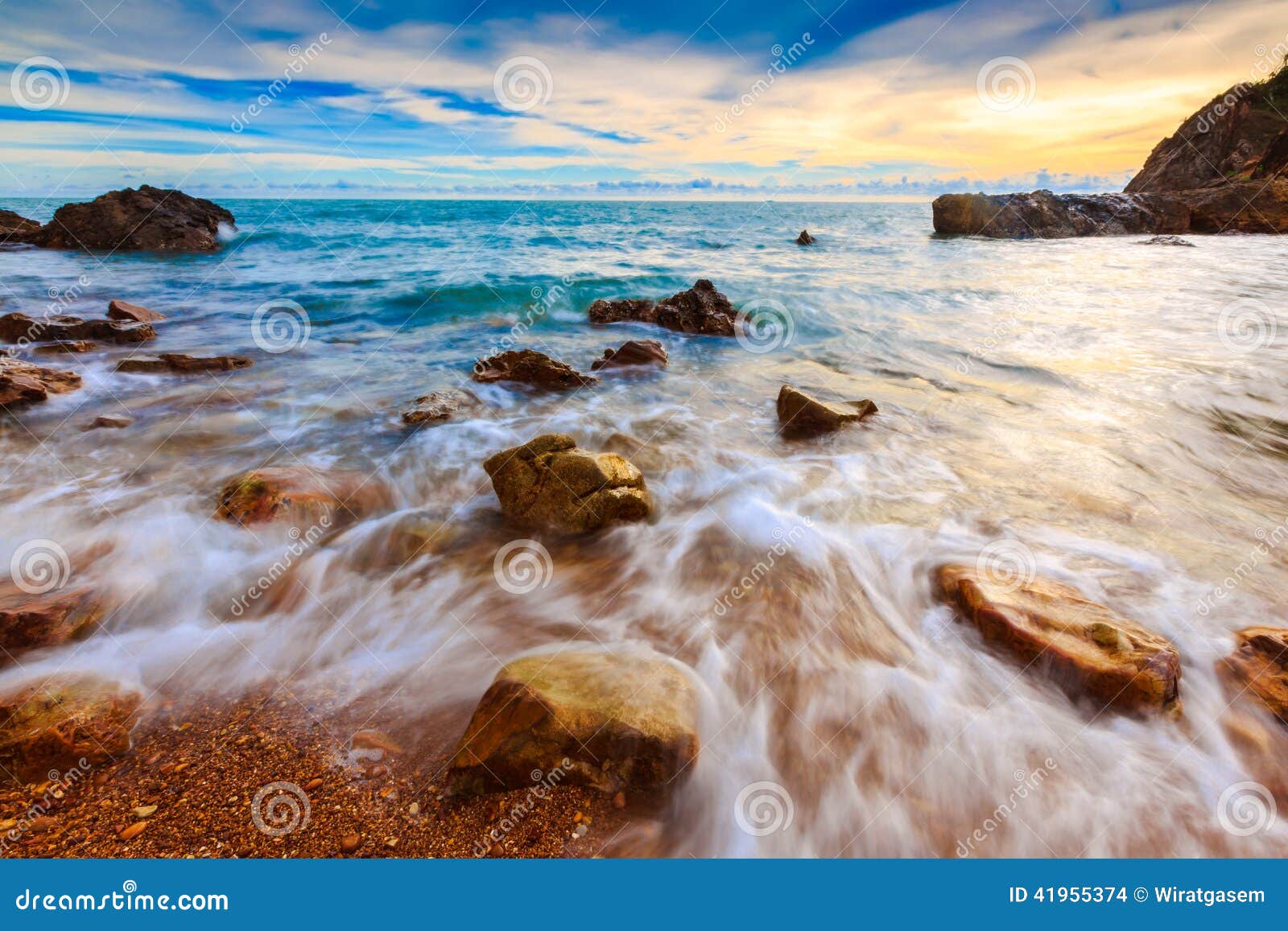 Beautiful seascape. stock photo. Image of light, dramatic - 41955374