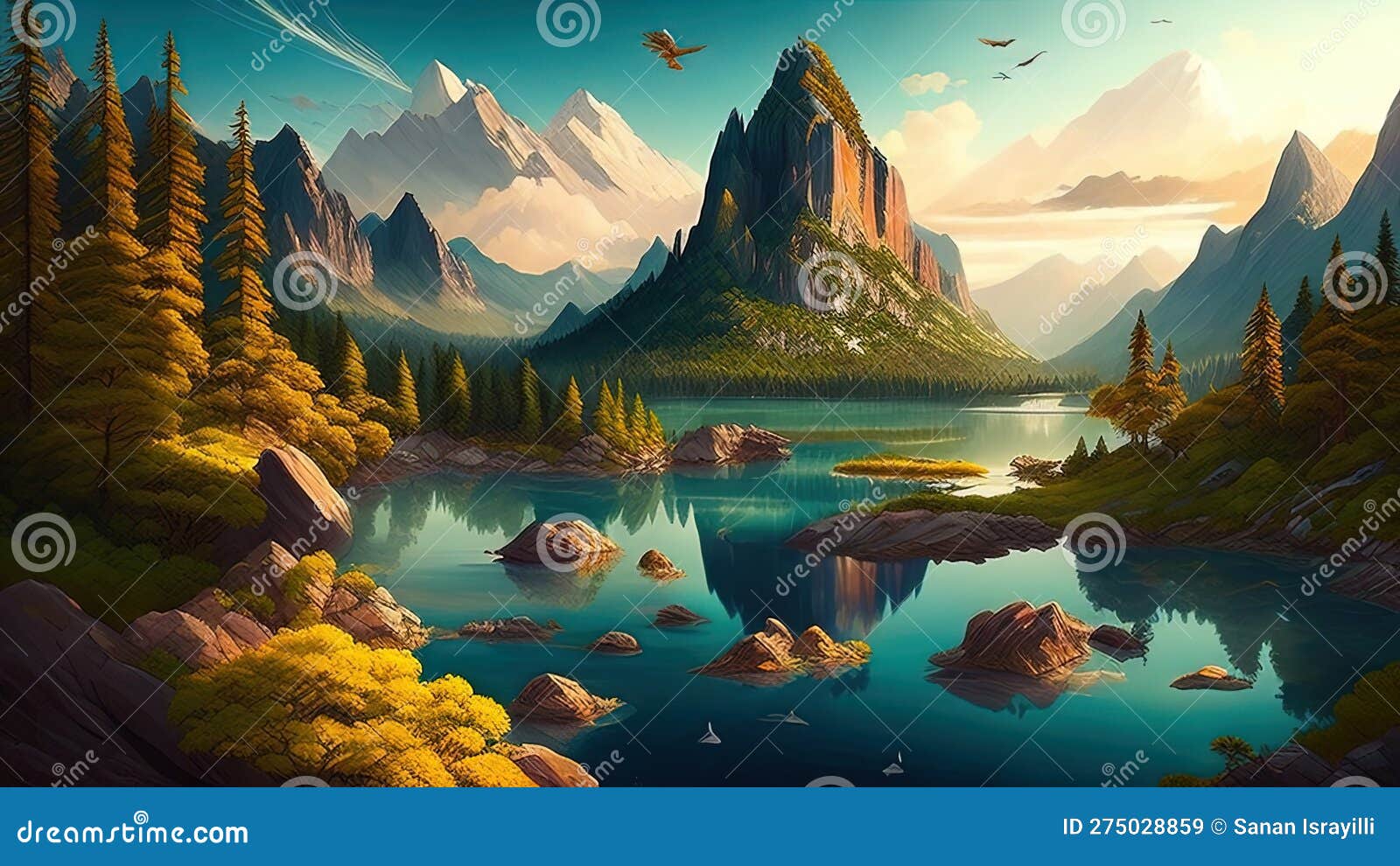Beautiful Seascape. Composition of Nature Stock Illustration ...