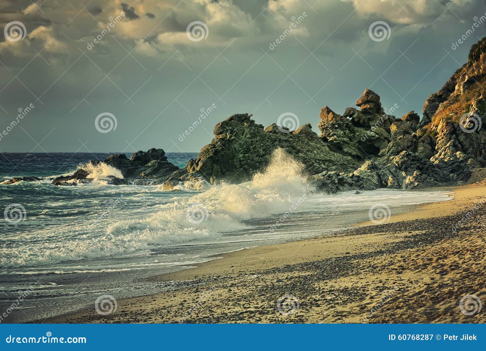Beautiful Seascape with Heavy Surf Stock Image - Image of scene ...