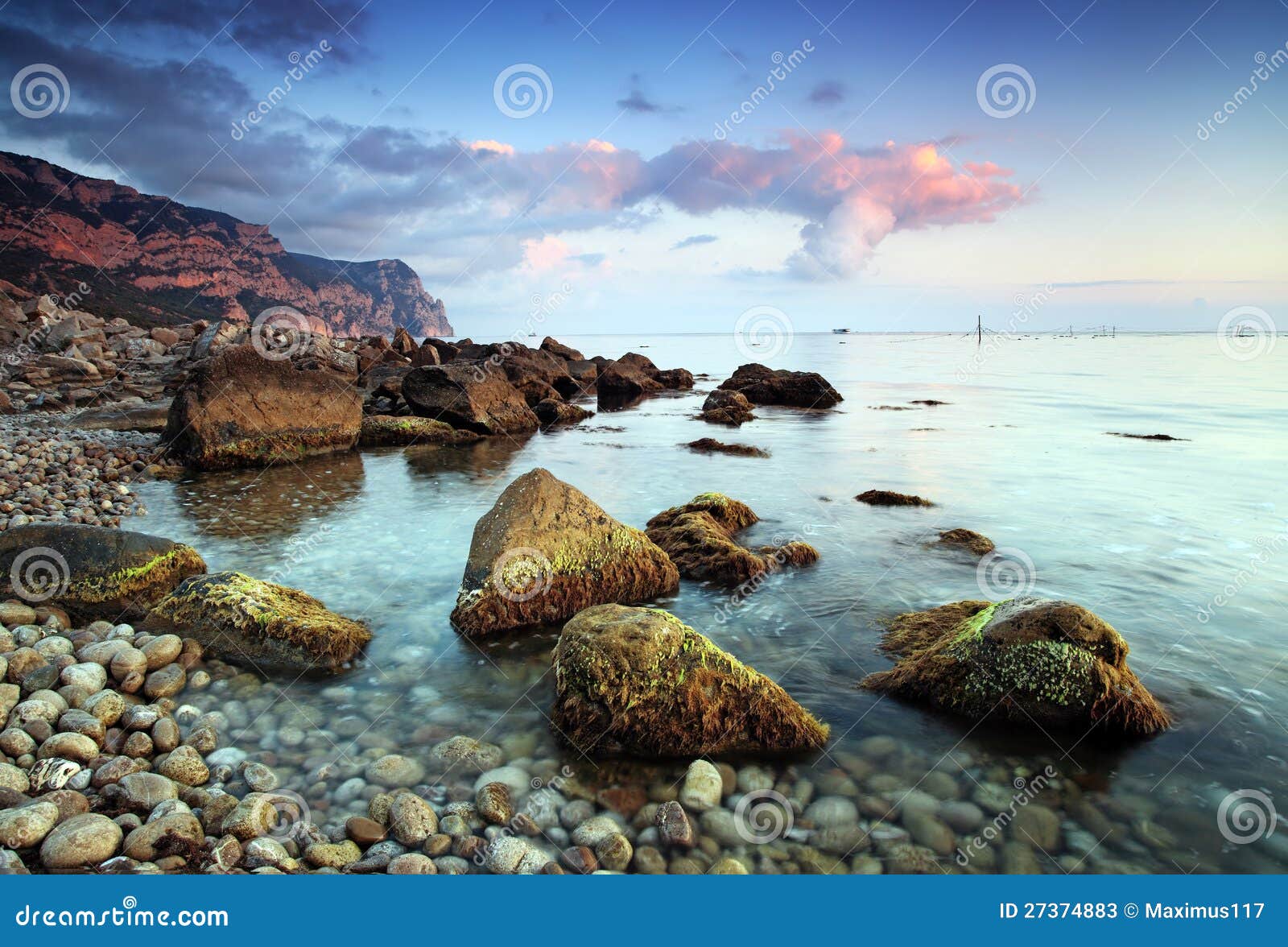 Beautiful Seascape. Nature Composition of Sunset. Stock Image - Image ...